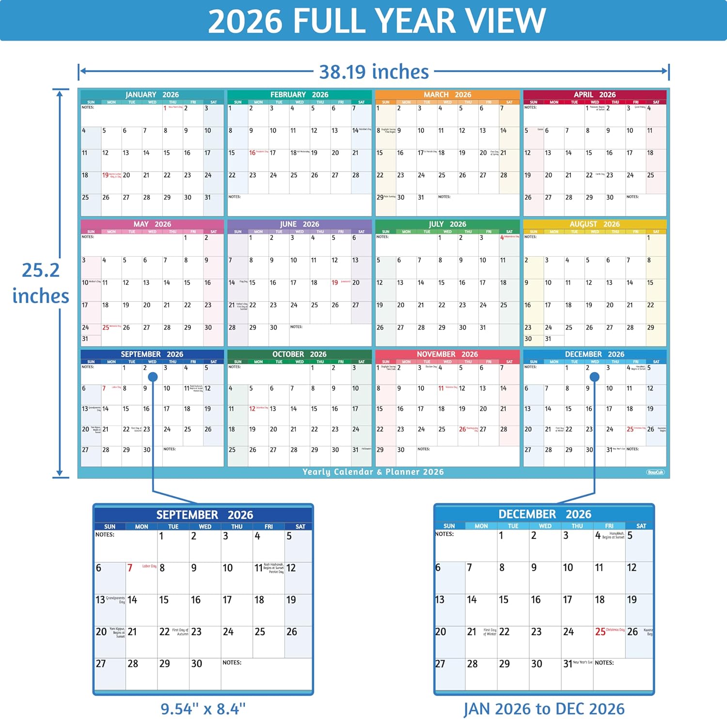 Calendario de pareado anual 2026 - Calendario anual Paraguay | Ubuy