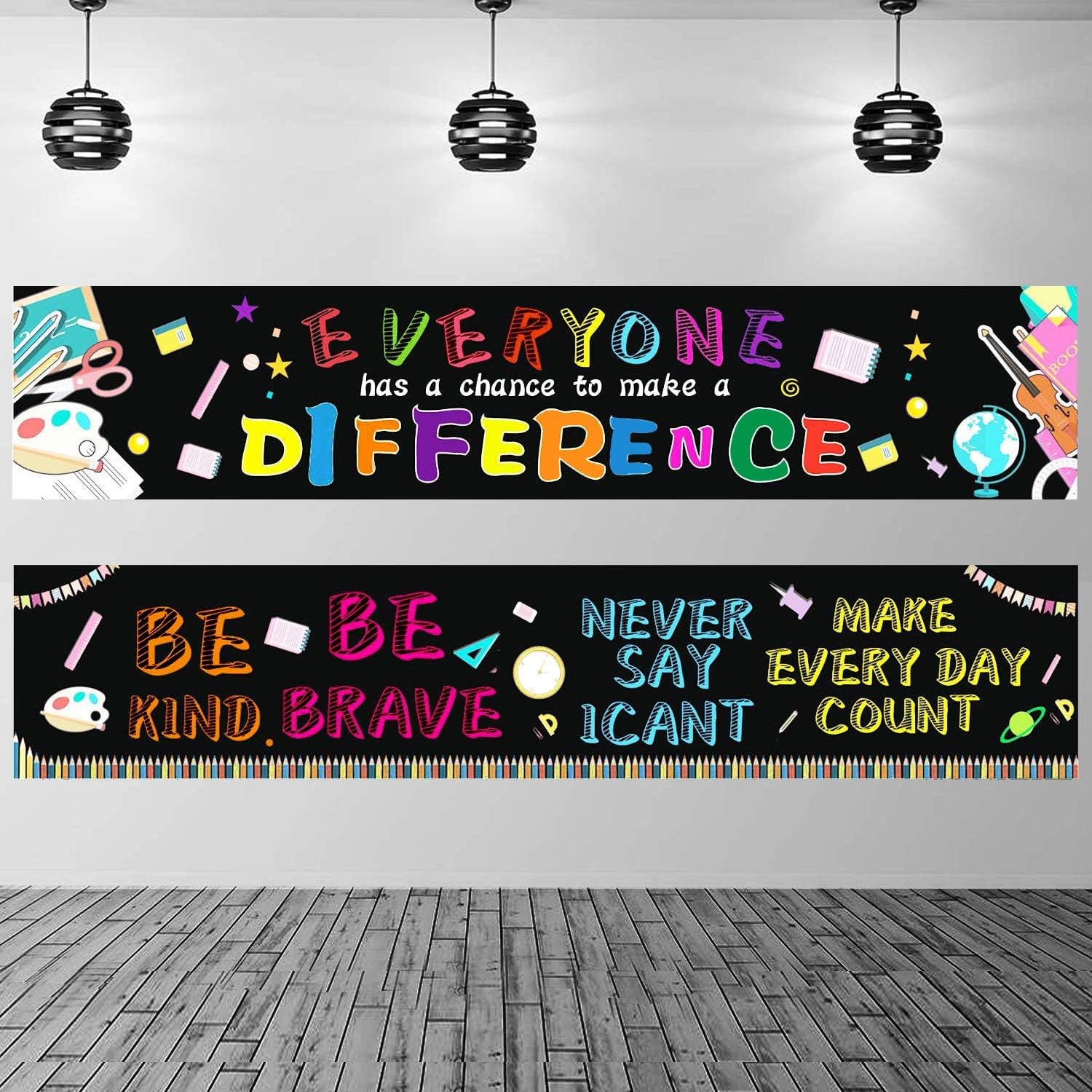 2 Pack Inspirational Classroom Banner Positive Banner for Students ...