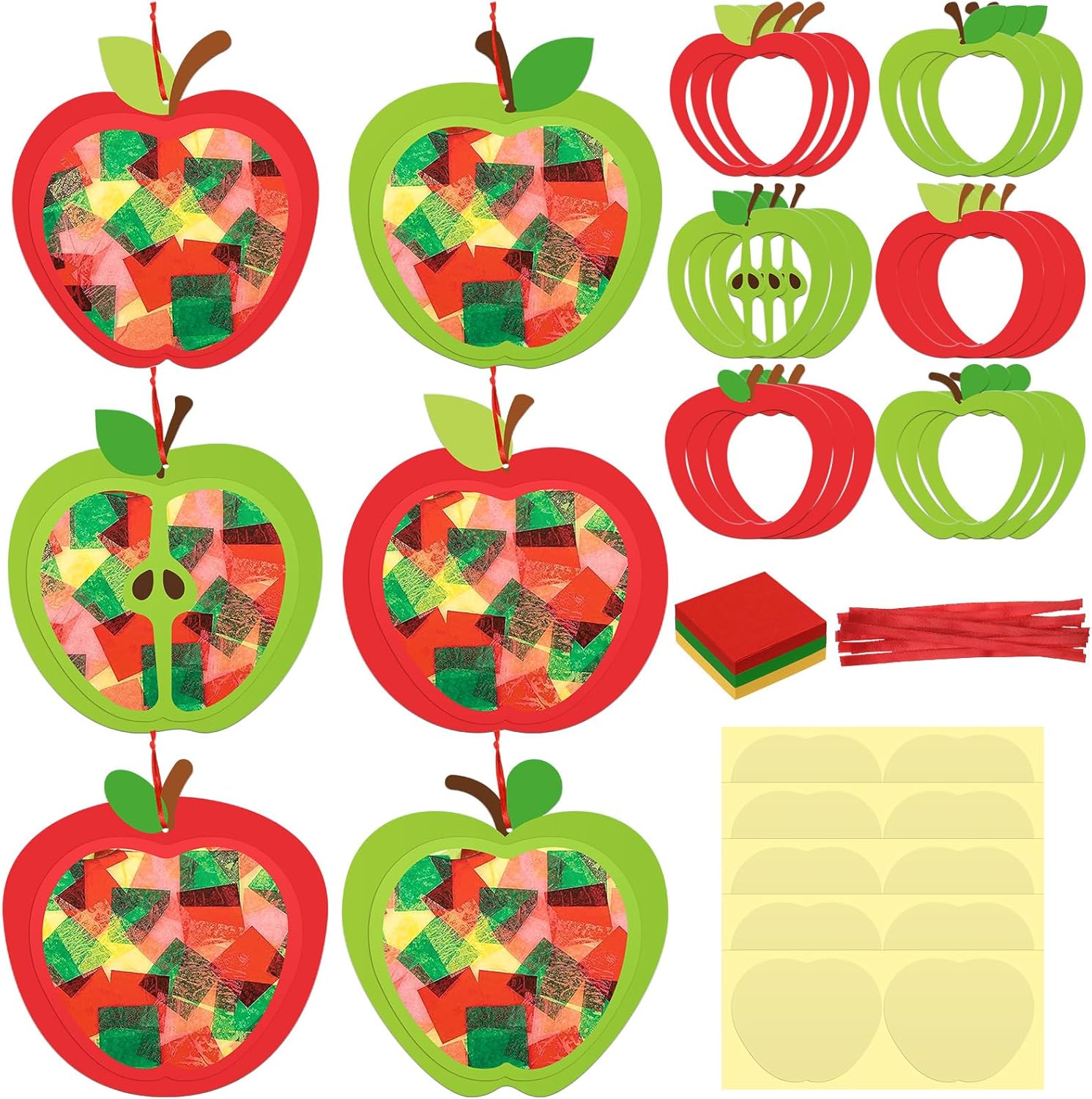 Amazon.com: Chiisong 24 Sets Apple Crafts Kit DIY Tissue Paper Sign ...
