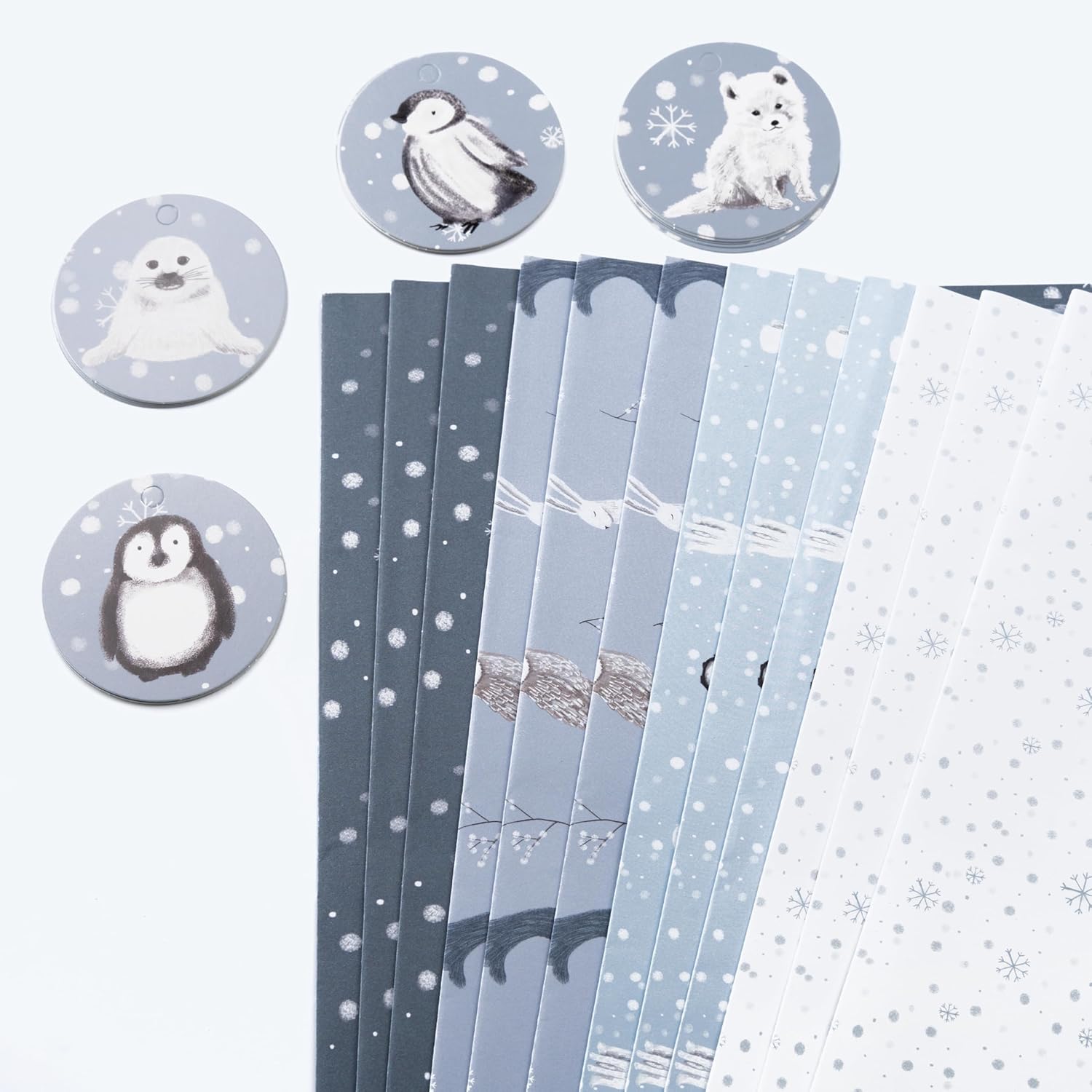 Amazon.com: Cheerland Winter Gift Wrapping Paper Penguin Gift Wrap Kids ...