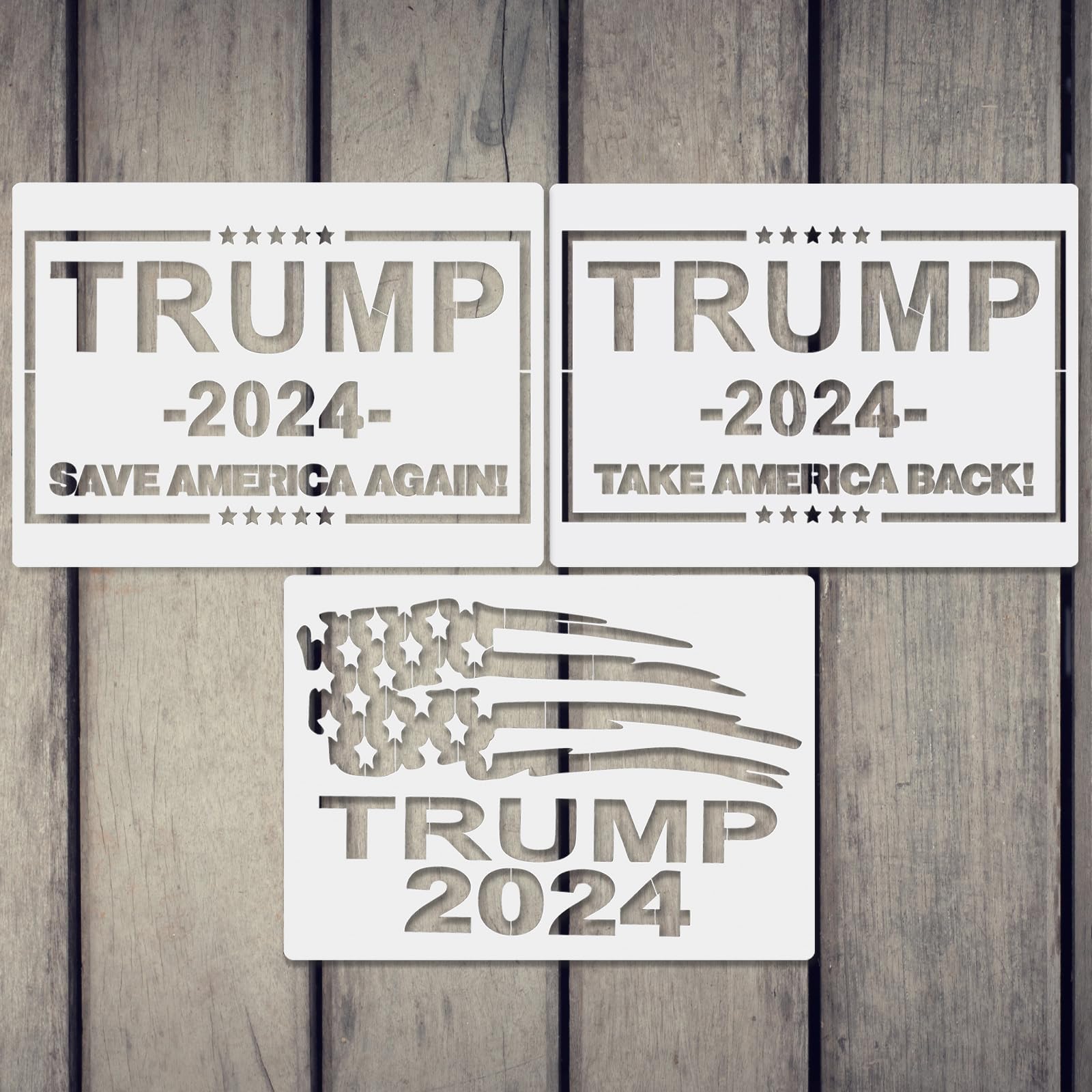 Amazon.com : 3PCS Trump 2024 Stencils for Painting on Wood, Signs ...