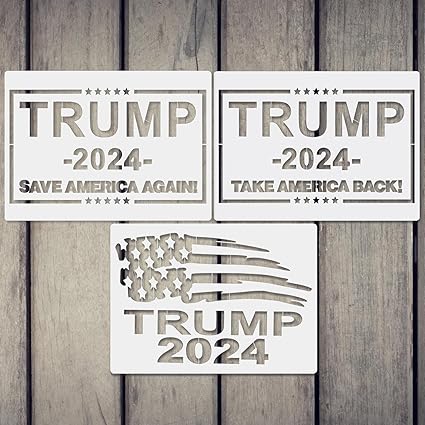 Amazon.com : 3PCS Trump 2024 Stencils for Painting on Wood, Signs ...