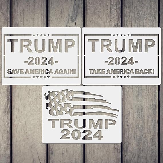 Amazon.com : 3PCS Trump 2024 Stencils for Painting on Wood, Signs ...