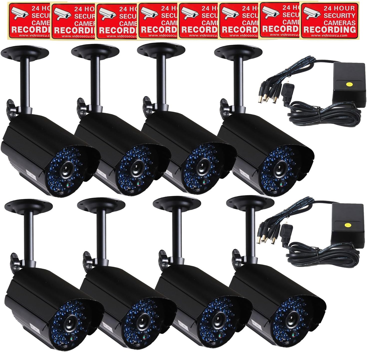 Amazon.com : VideoSecu 8 Outdoor Day Night Vision Bullet Security ...