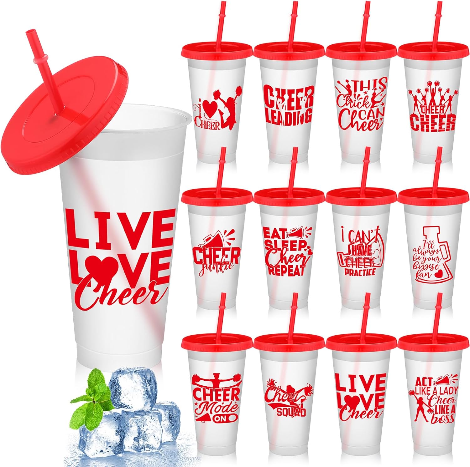 Amazon.com: SiliFine 12 Pcs Cheerleader Gift Bulk for Team Cheer Cups ...