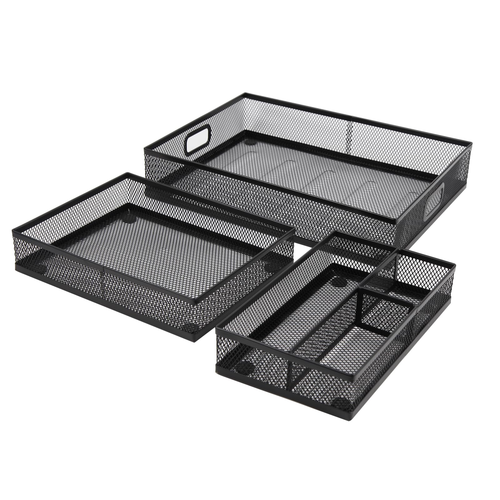 Amazon.com: Obossy Drawer Organizer Set, 3 Trays A4 Size, Letter Tray ...