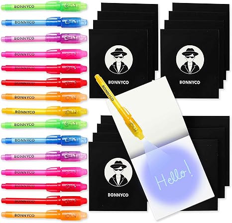 Amazon.com: BONNYCO Invisible Ink Pen and Notebook Pack 16, Party ...