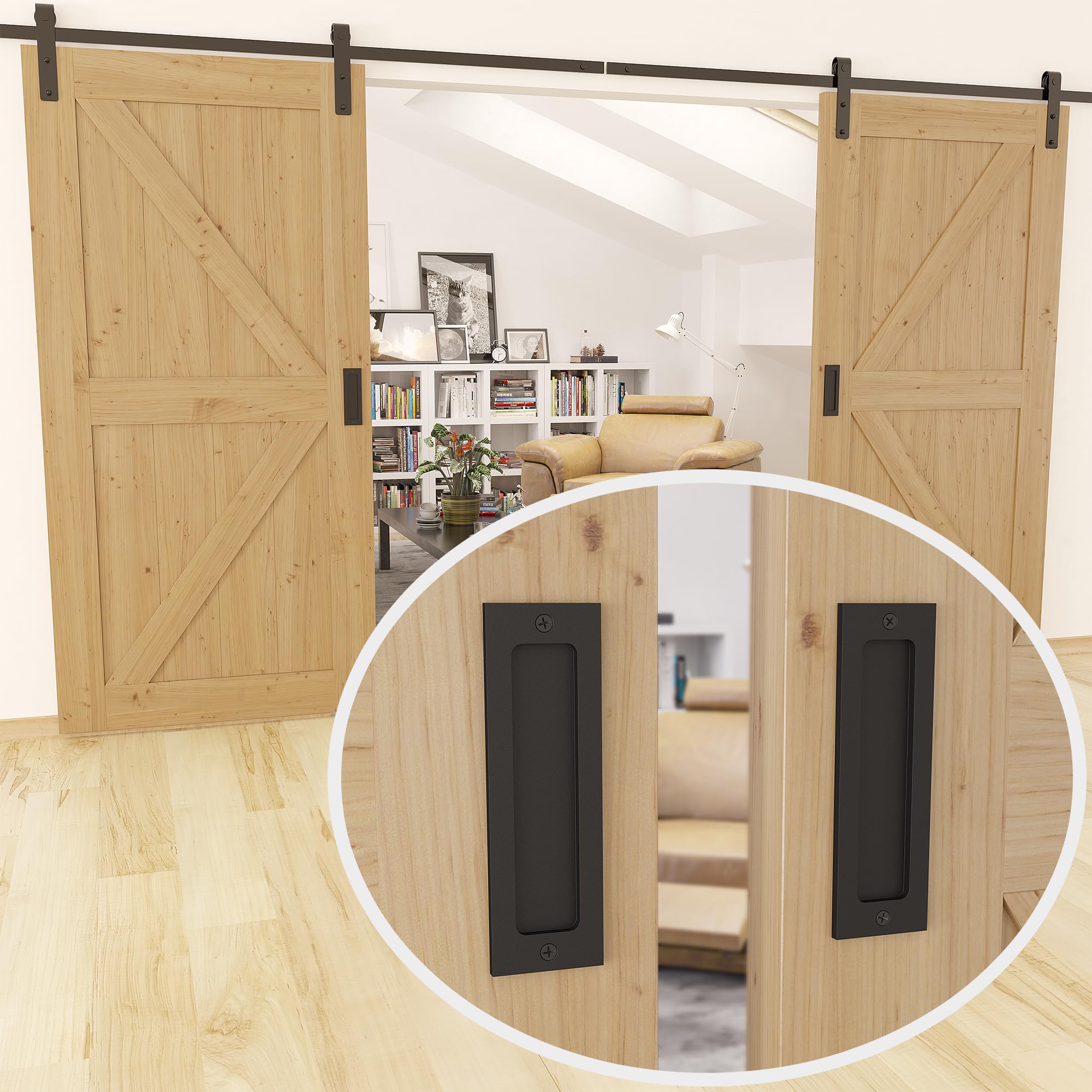Snapklik.com : 7" Sliding Barn Door Handle - Flush Pull Handle For ...