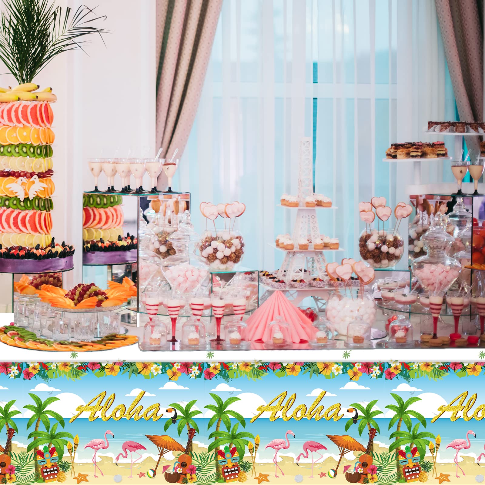 Snapklik.com : 3 Pieces Tropical Luau Party Tablecovers Hawaiian Beach ...