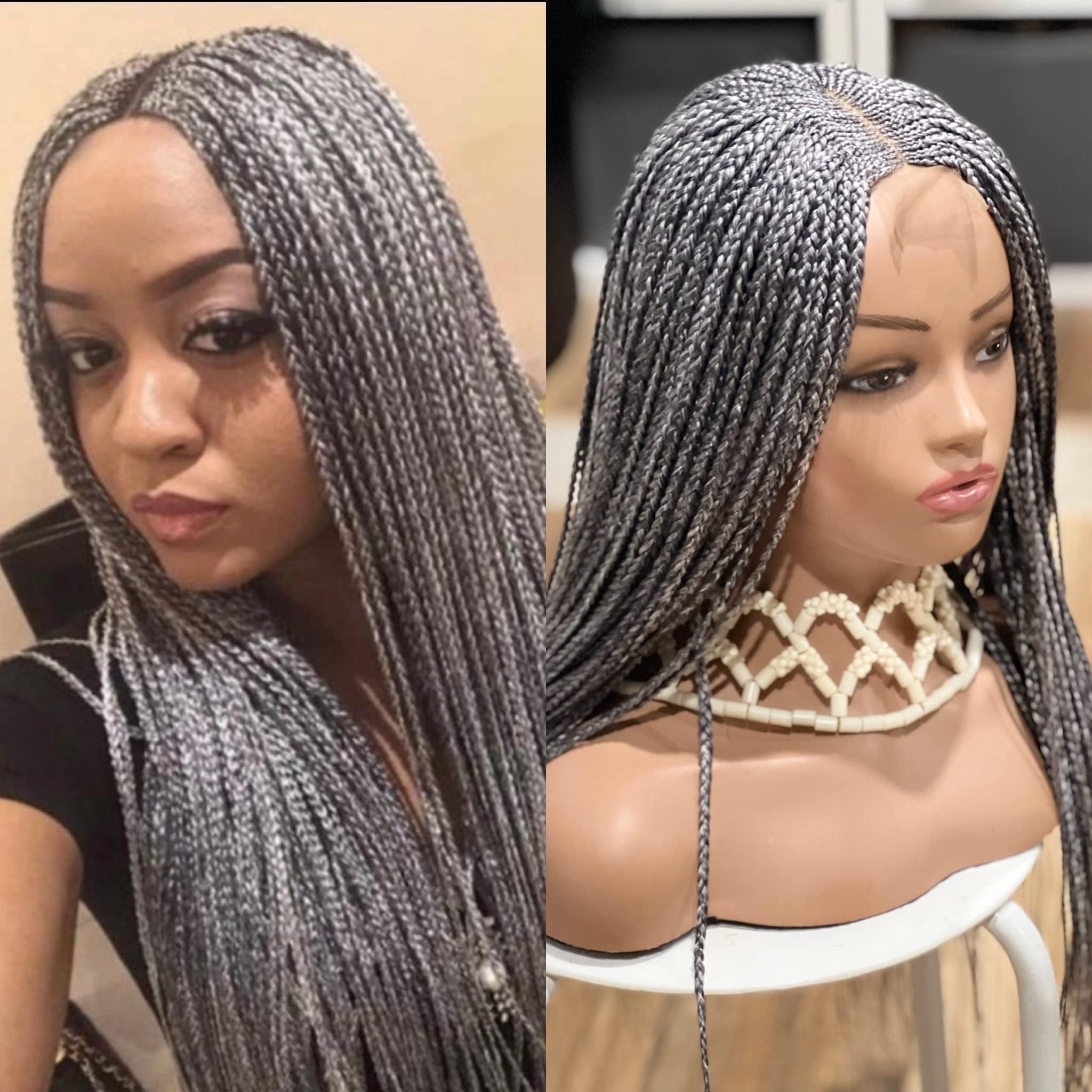Amazon.com : Braided Wigs for Black Women Box Braid Wig .Lightweight ...