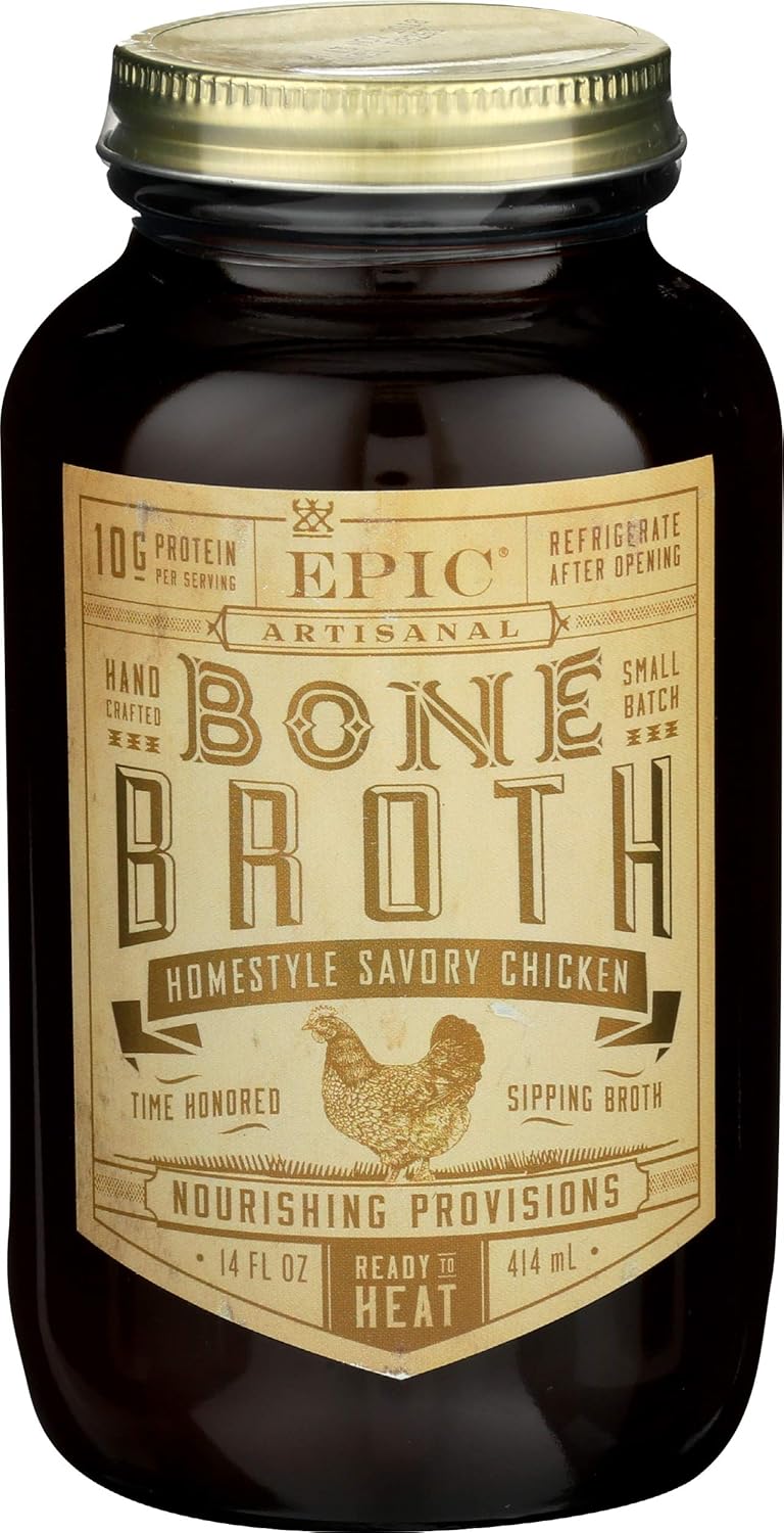 Amazon.com: EPIC Homestyle Savory Chicken Bone Broth, Whole30, 14fl oz ...