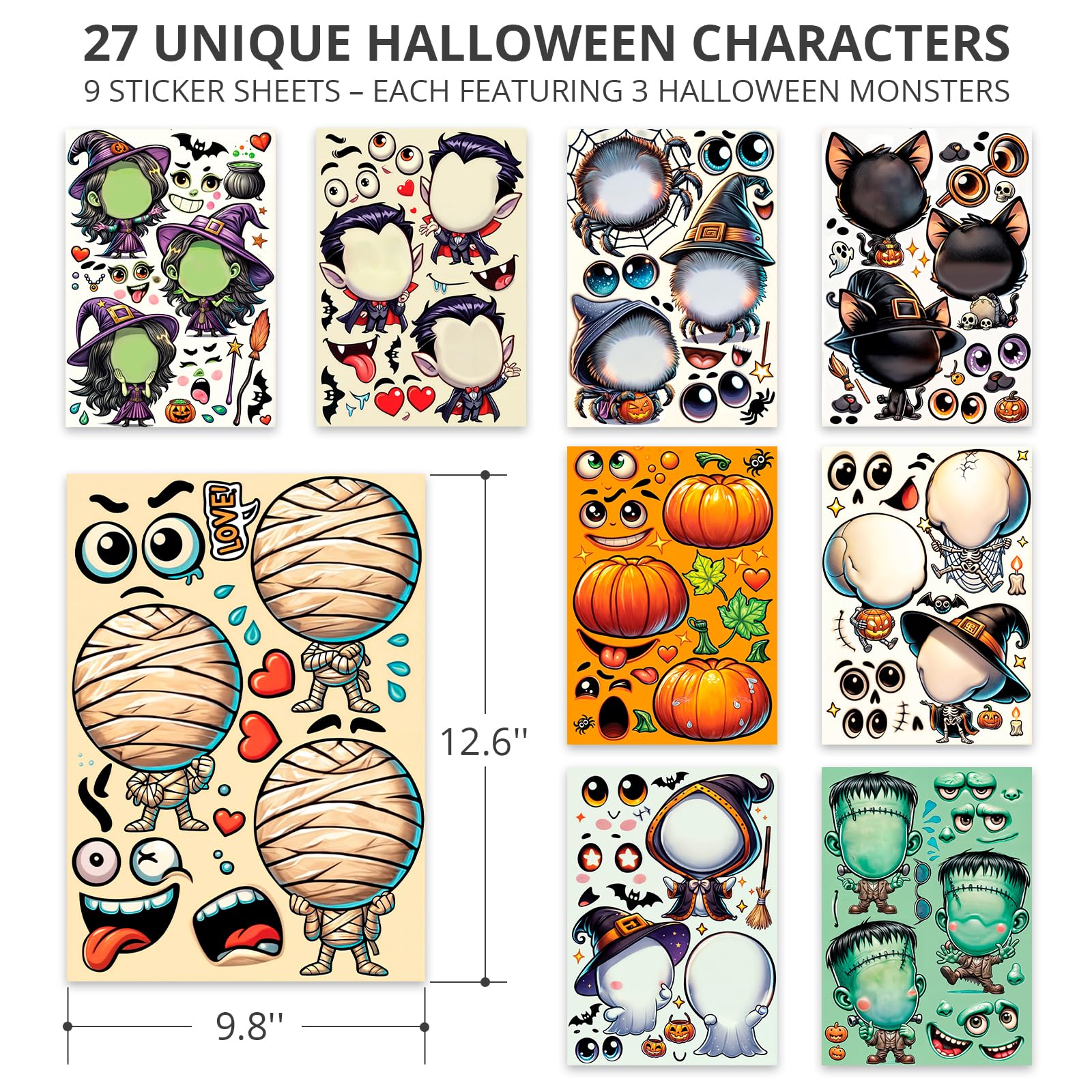 Snapklik.com : X-Protector Halloween Make A Face Stickers For Kids ...