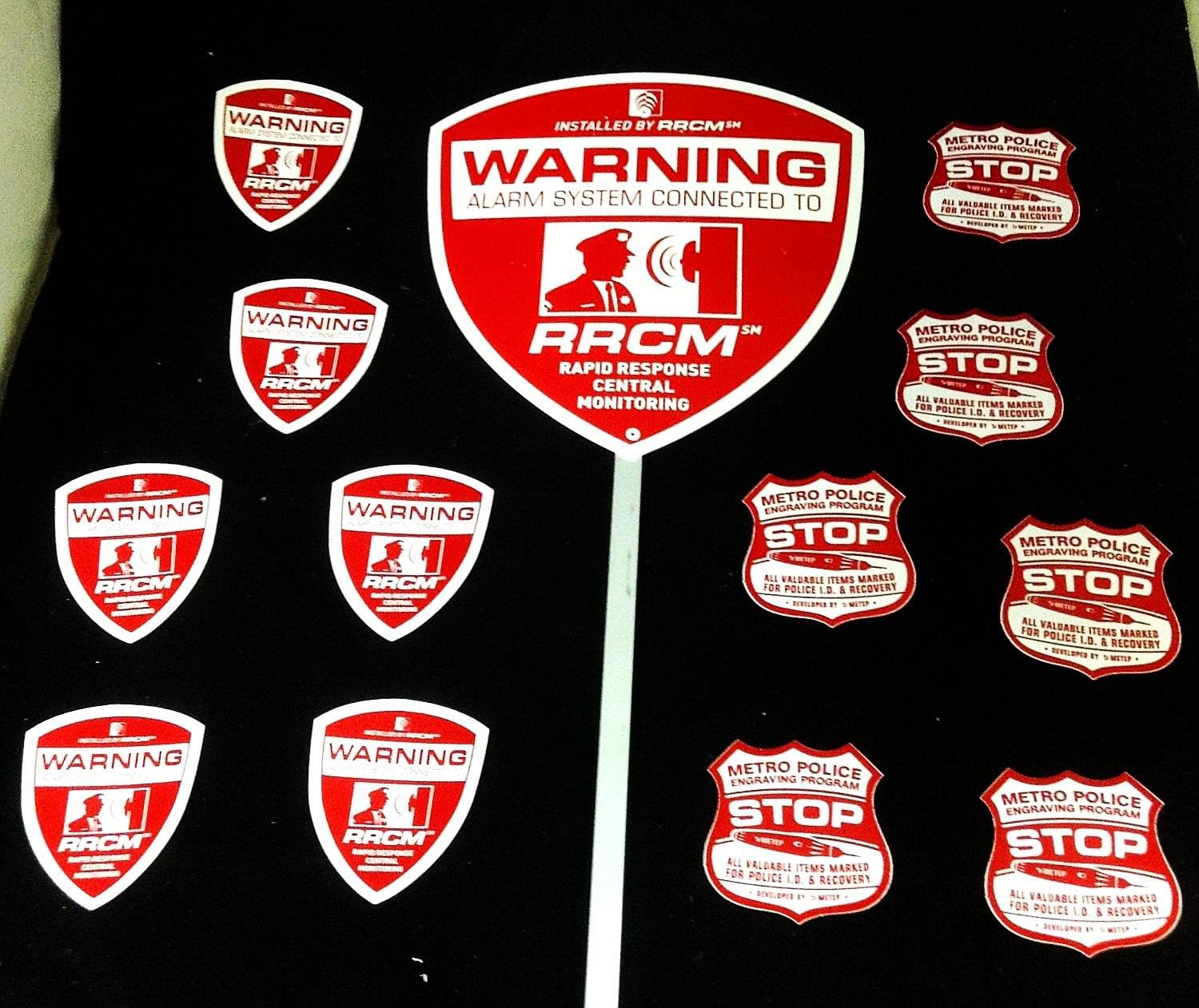 Amazon.com: Complete Alarm Yard Sign & Sticker Set Plus 6 Police ...