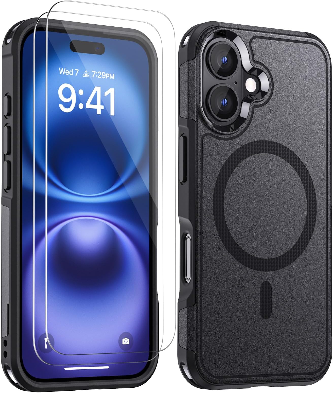 Lanhiem Magnetic for iPhone 16 Case, [2 Pack Tempered Glass Screen ...