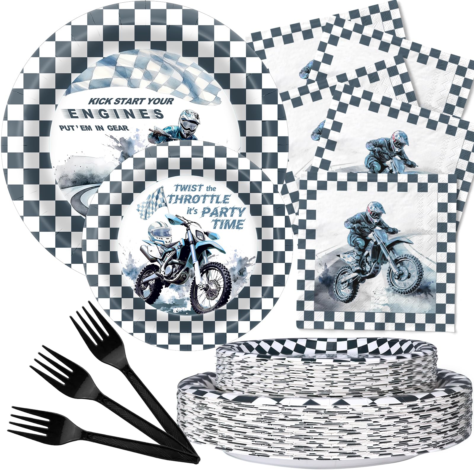 Amazon.com: Dirt Bike Party Plates and Napkins - Dirt Bike Party ...