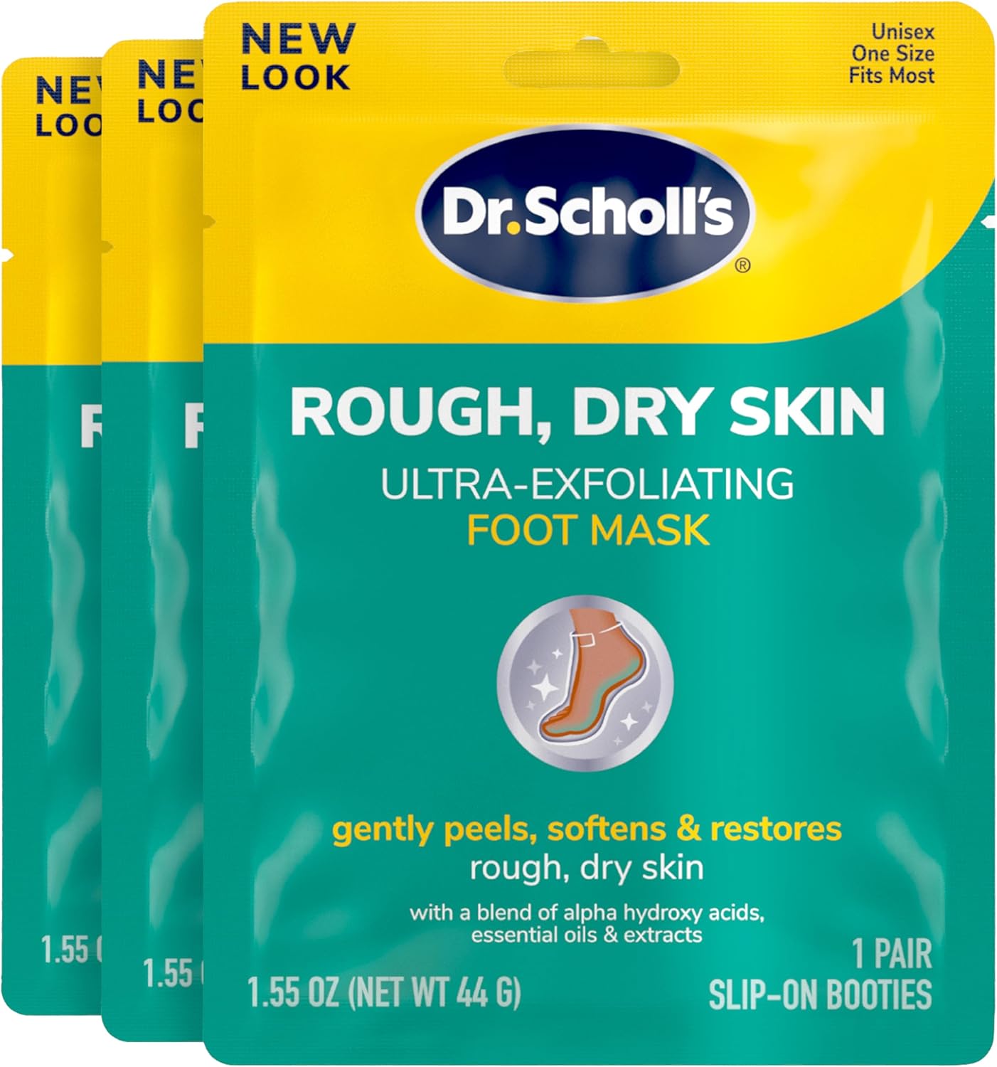 Amazon.com: Dr. Scholl's Rough, Dry Skin Ultra Exfoliating Foot Peeling Mask, 3 Pairs ...