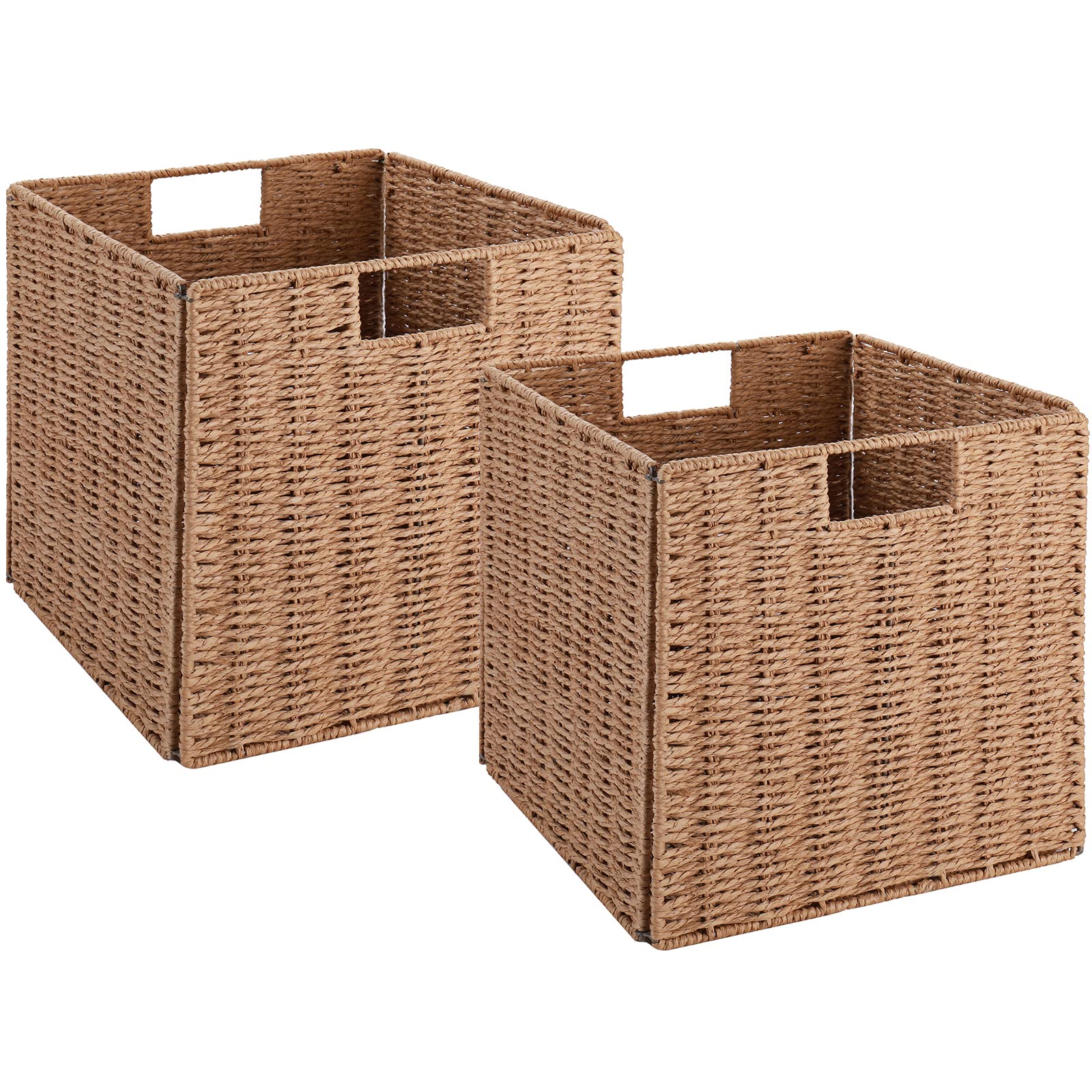 Vagusicc Wicker Storage Baskets, Set of 2 Hand-Woven Paper Rope Storage ...