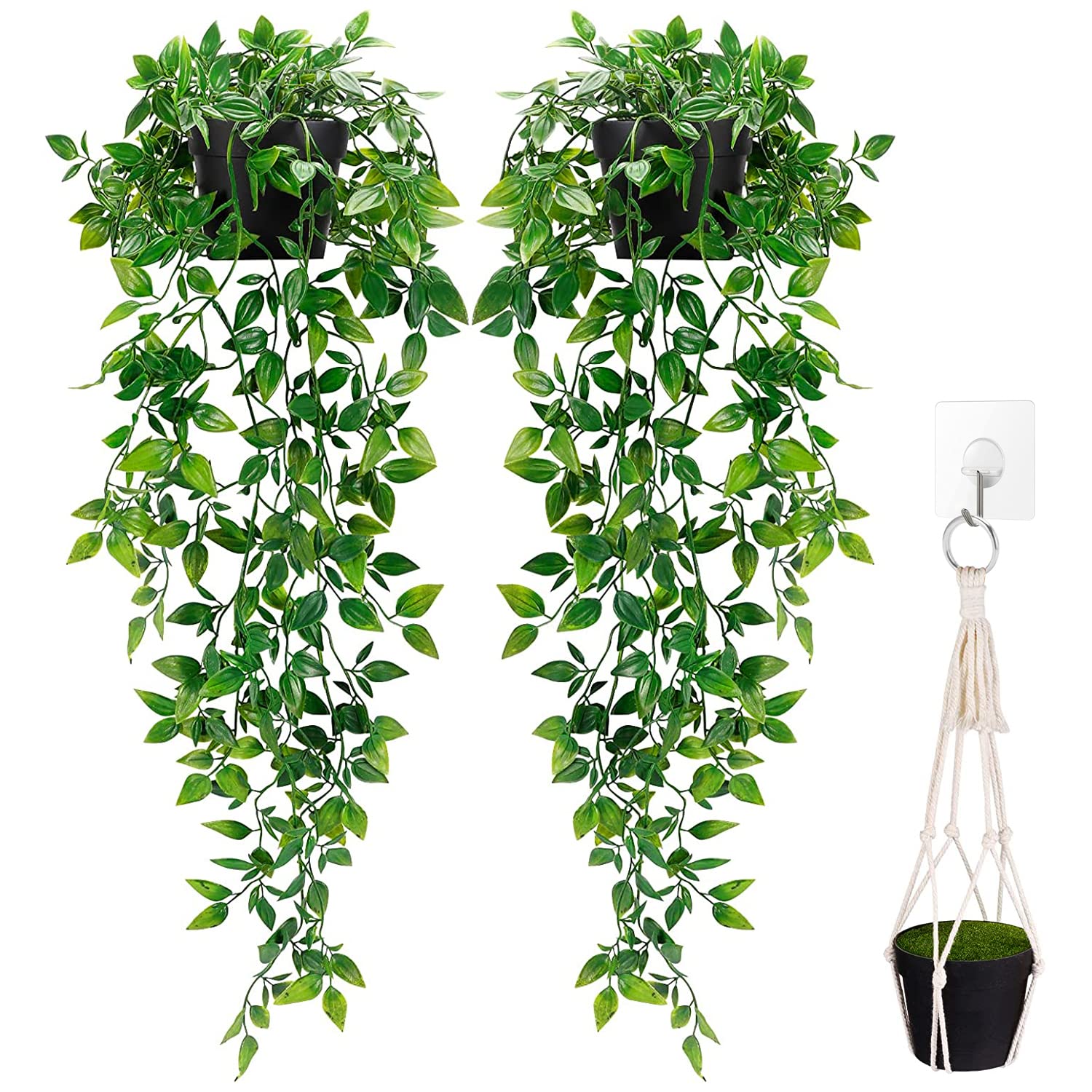 BRIDGERTON.UK 2 Pack fake plants artificial hanging plant artificial ...