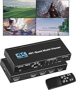 Amazon.com: HDMI Multiviewer Switch 4X1, WrixWric HDMI Quad Multi ...