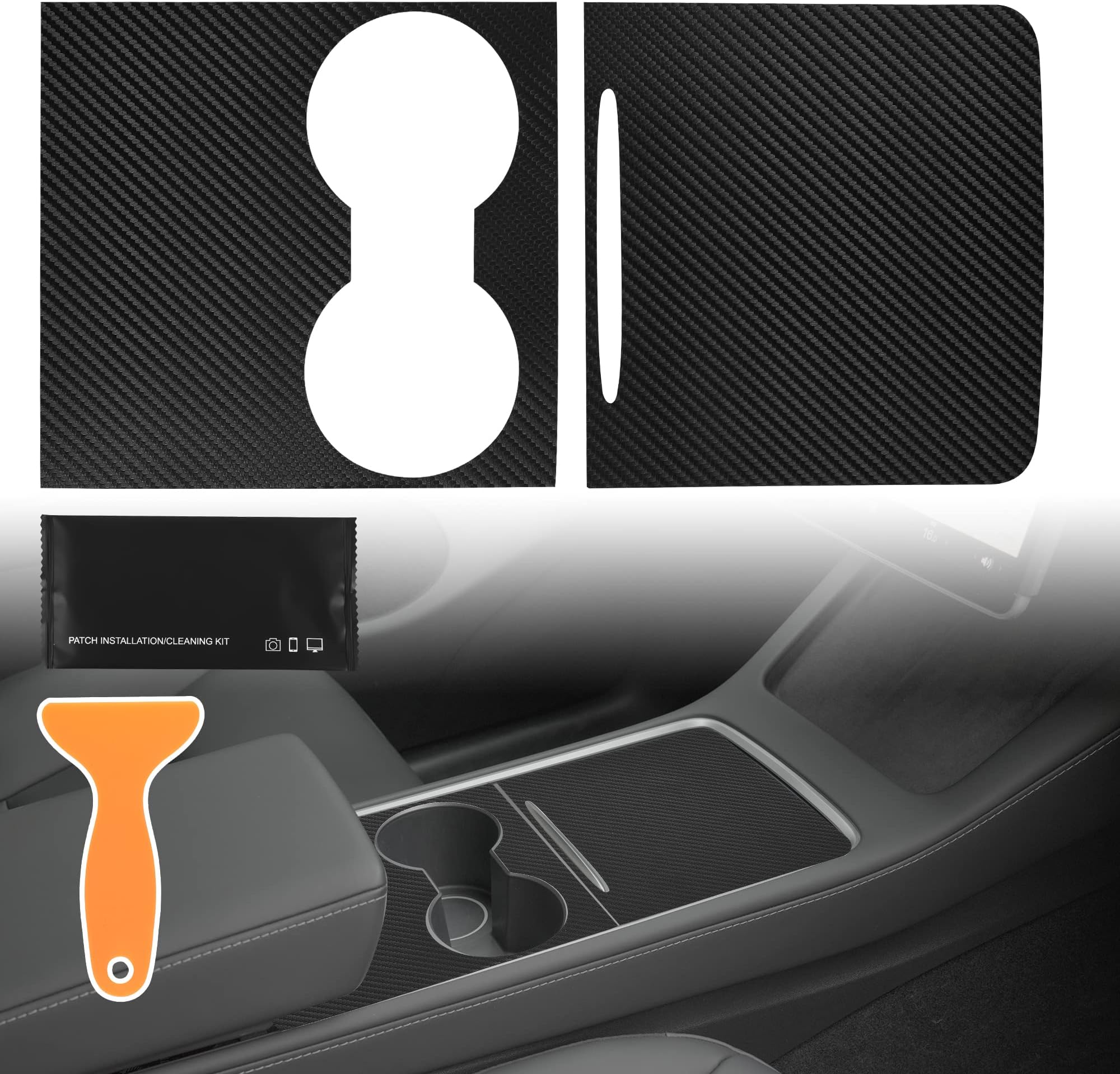 Amazon.com: Tinlucys Center Console Wrap Carbon Fiber Parttern Designed ...