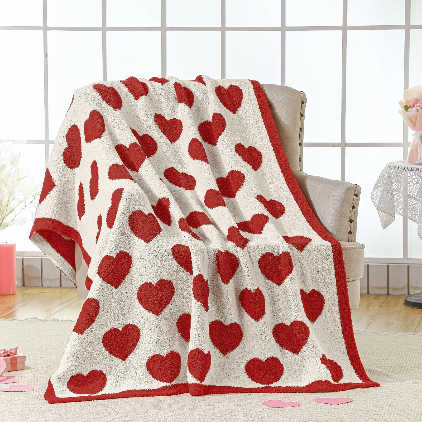 Amazon.com: Buryeah Valentine's Day Hearts Throw Blanket Valentine's ...