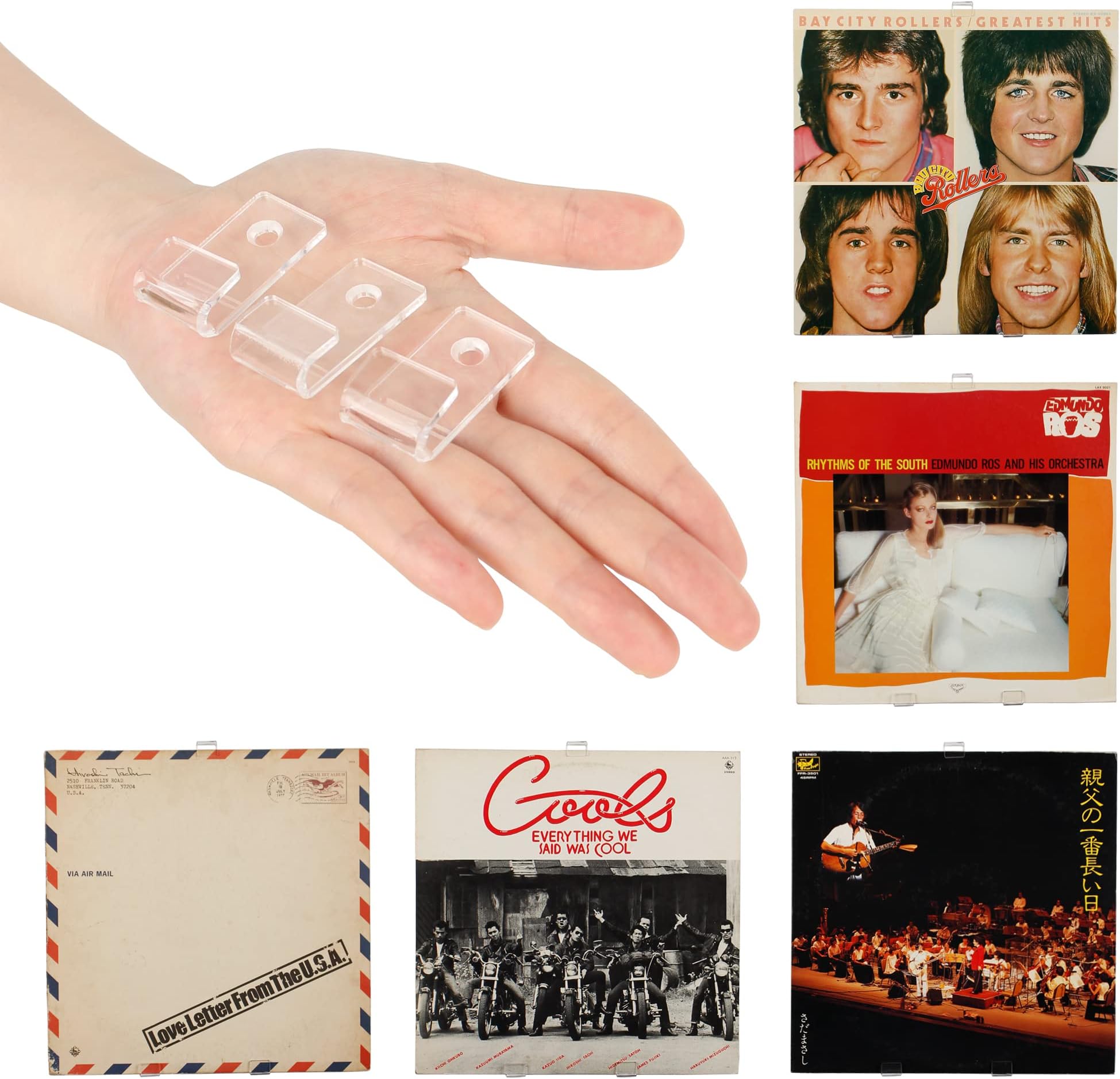 Amazon.com: Record Holder Wall Mount, 6 Pack Clear Vinyl Record Shelf ...