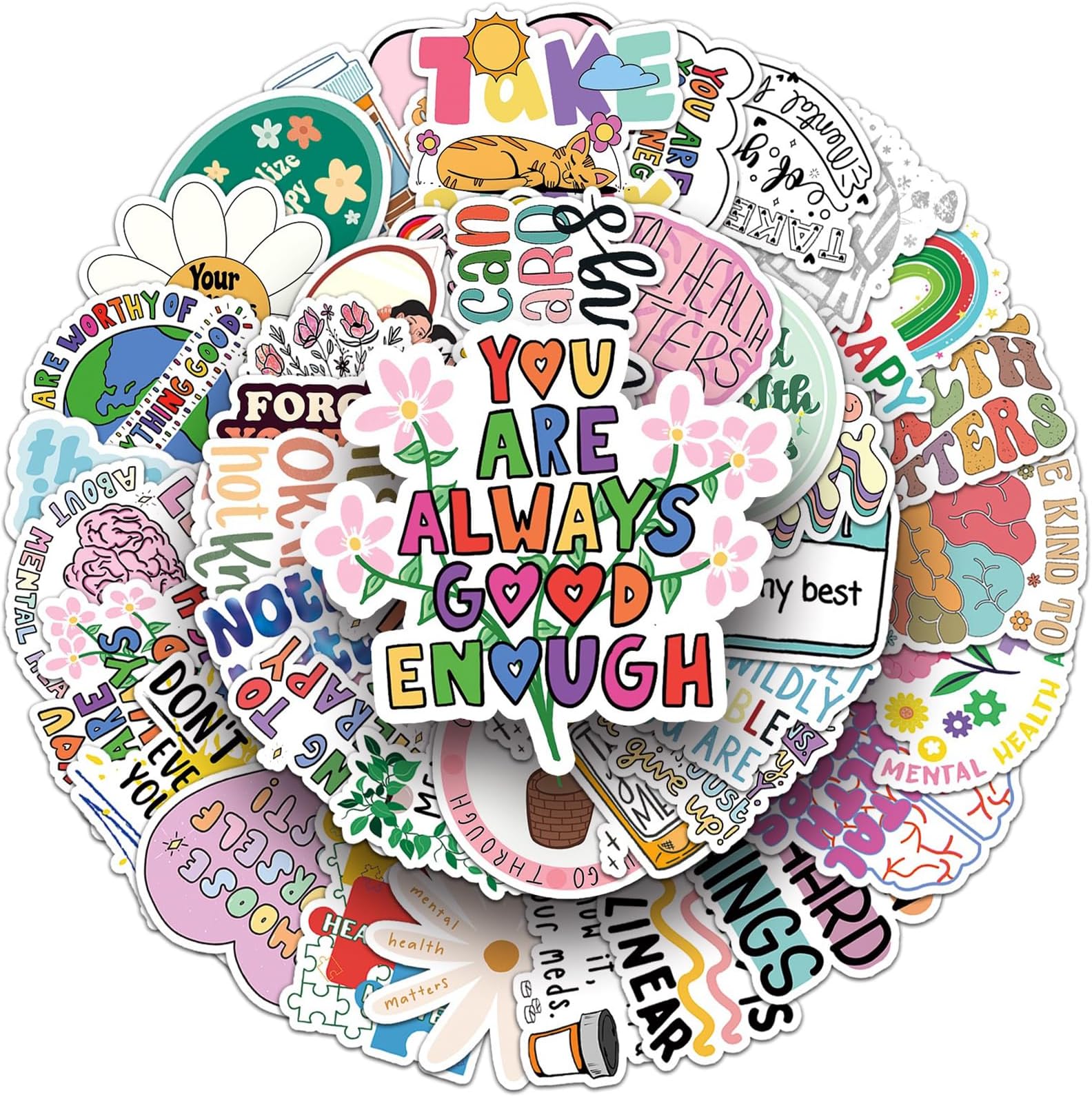 Amazon.com : 24 Pcs Mental Health Awareness Stickers Mindfulness ...