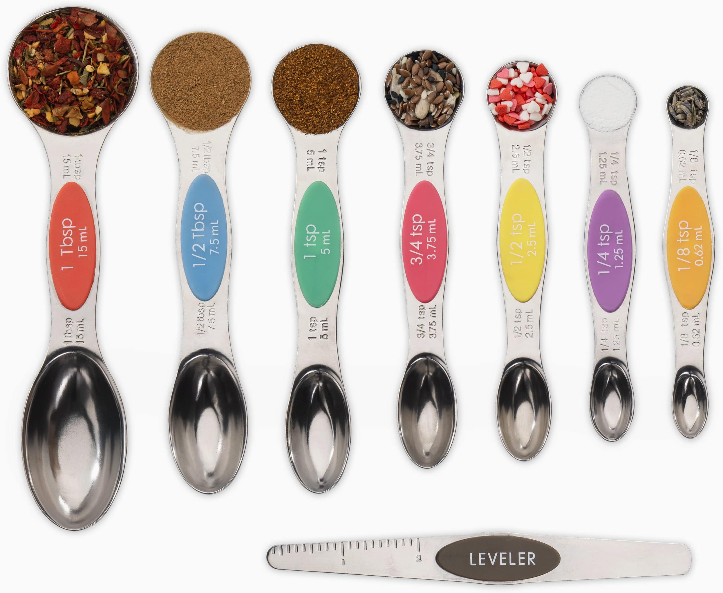 Amazon.com: CH1EF Magnetic Measuring Spoons Rose Gold Set Stainless ...