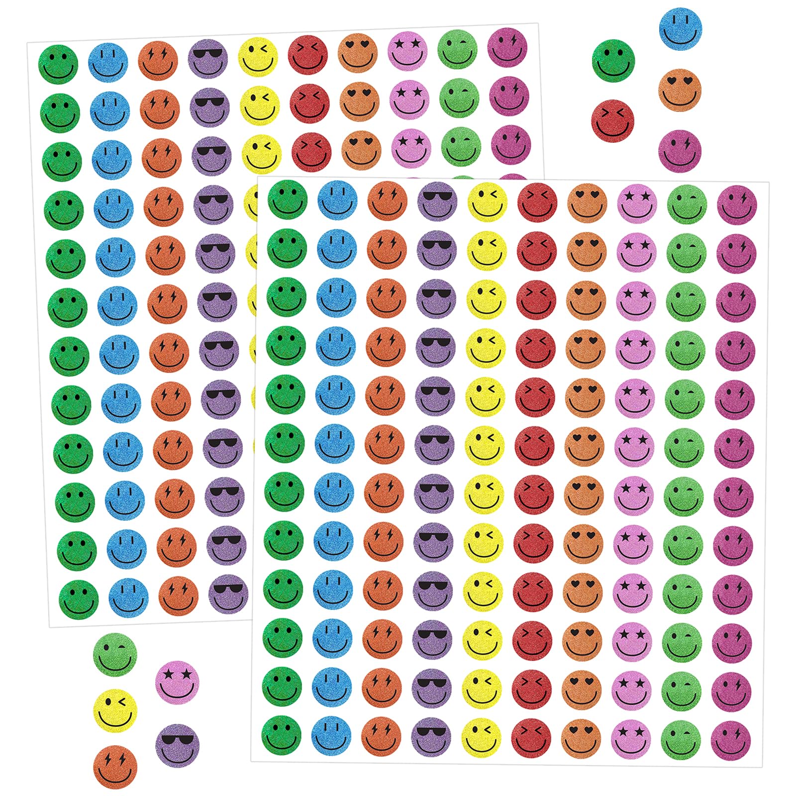 Snapklik.com : 6000Pcs Smiley Face Stickers - 3/8 Holographic Happy ...
