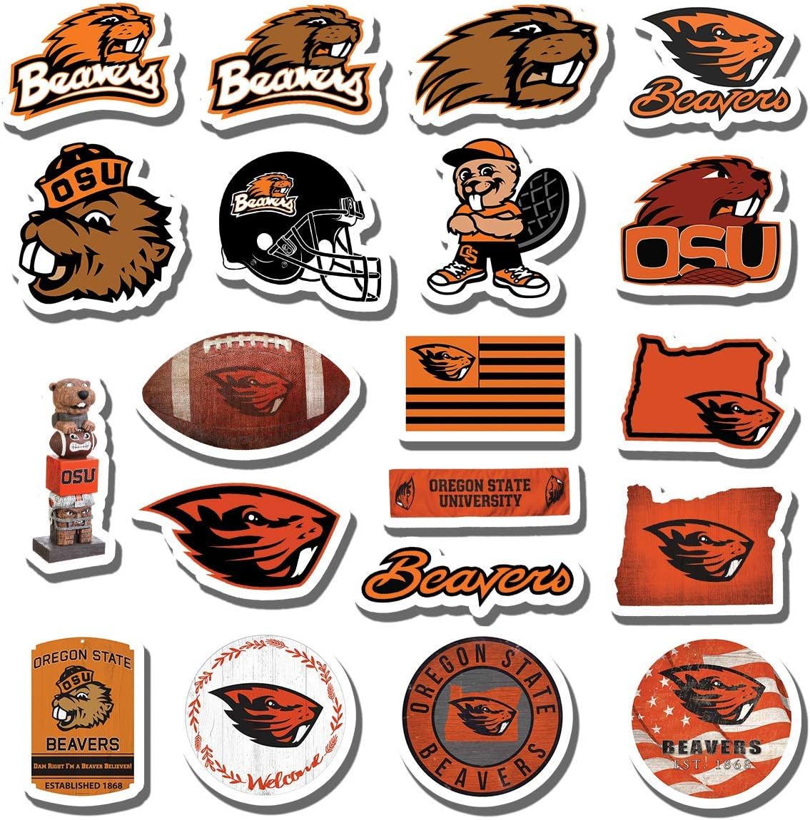 Amazon.com: 20 PCS Stickers Pack Oregon Aesthetic State Vinyl Beaver ...