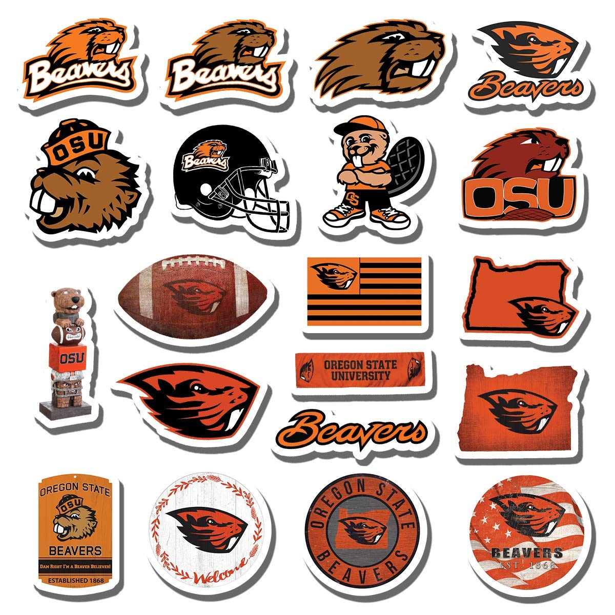 Amazon.com: 20 PCS Stickers Pack Oregon Aesthetic State Vinyl Beaver ...