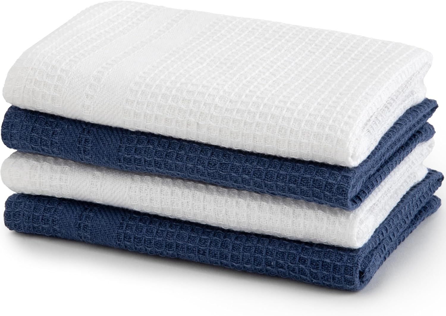 Amazon.com: Sticky Toffee Waffle Dishcloths Set of 4, Blue and White ...