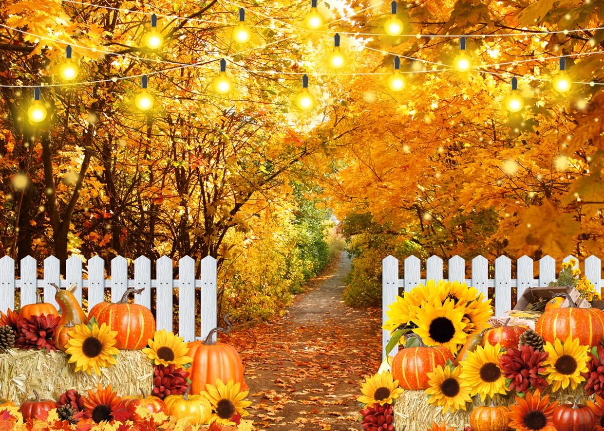Amazon.com : LYCGS 7X5ft Fall Backdrop Autumn Backdrops for Photography ...