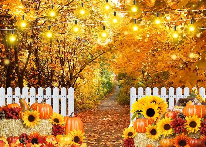 Amazon.com : LYCGS 7X5ft Fall Backdrop Autumn Backdrops for Photography ...