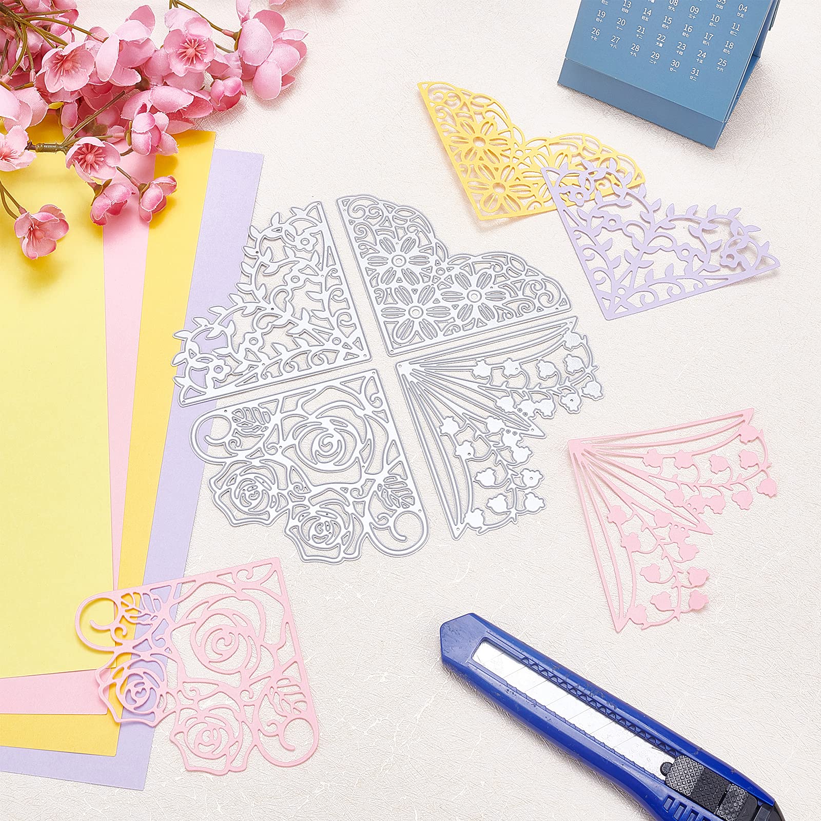 Paper Craft Cutting Templates GLOBLELAND Lace Corner Cutting Dies ...