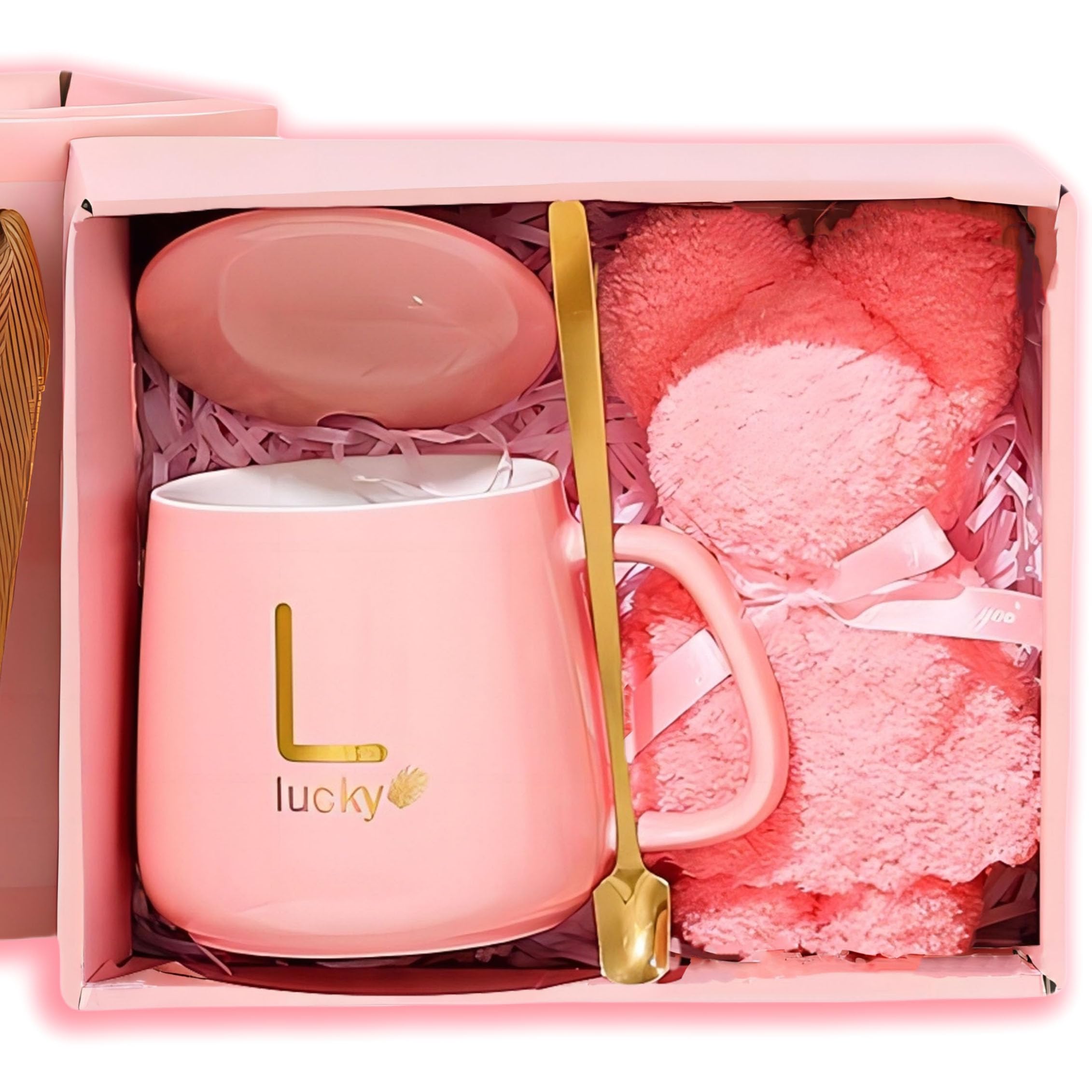 Cnwinu Pink Coffee Cups with Towel Bear,Raffia.Girls Cute Mugs for ...