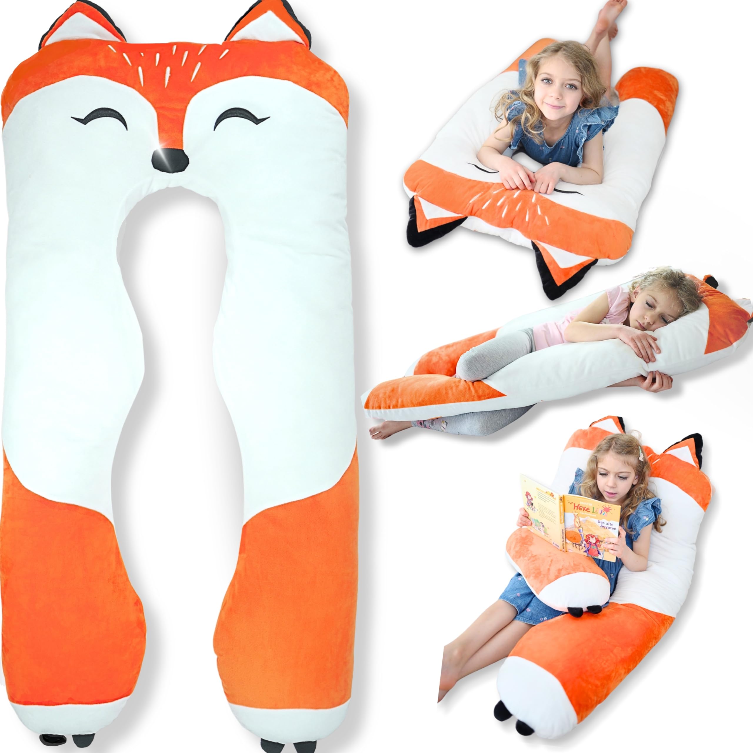 Fox Body Pillow for Kids 47 inch, Long Stuffed Animal Body Pillow for ...