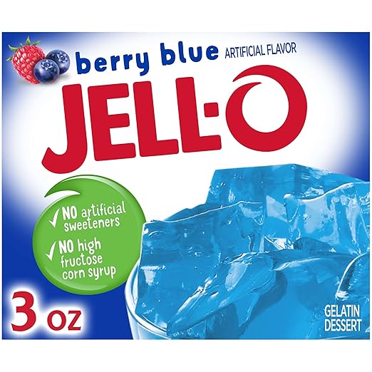 Amazon.com : Jell-O Berry Blue Gelatin Mix (3 oz Box) : Grocery ...