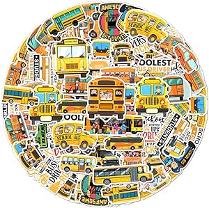 Amazon.com: 50 Pack Pcs School Bus Driver Stickers for Water Bottles ...