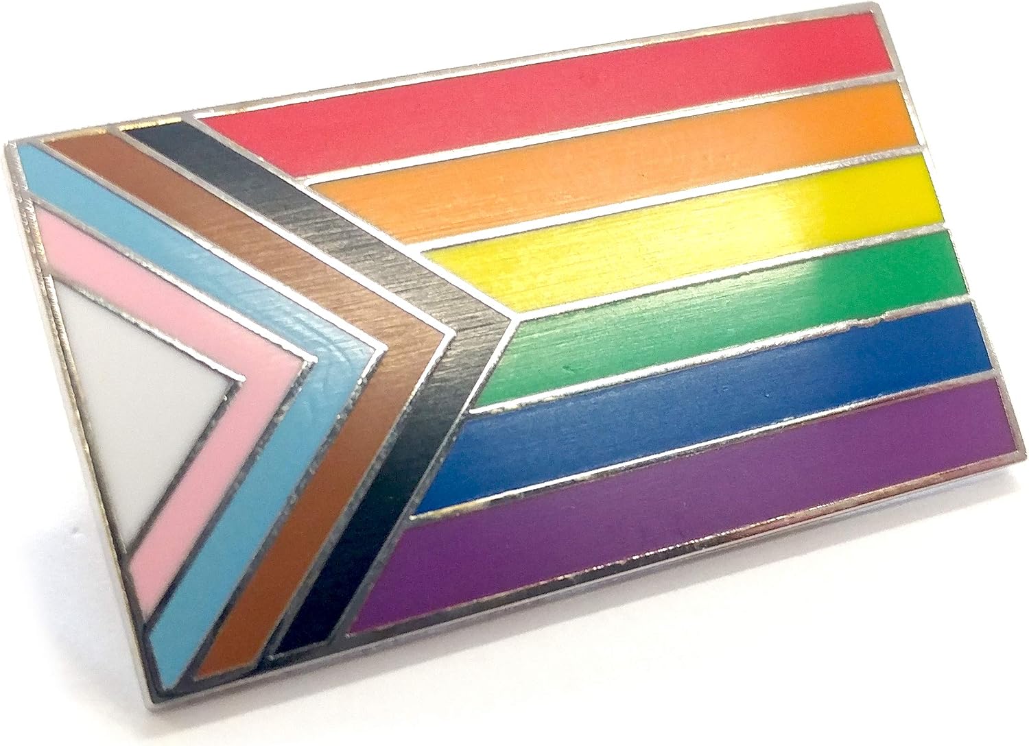 Amazon.com: Progress Pride Flag LGBTQ POC Transgender Flag Enamel Pin ...