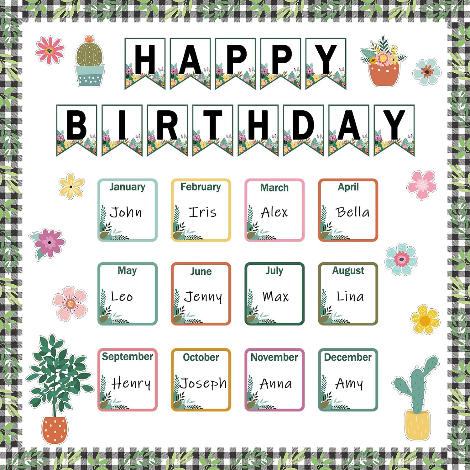 Amazon.com : Lonfliness 61PCS Happy Birthday Bulletin Board Decorations ...