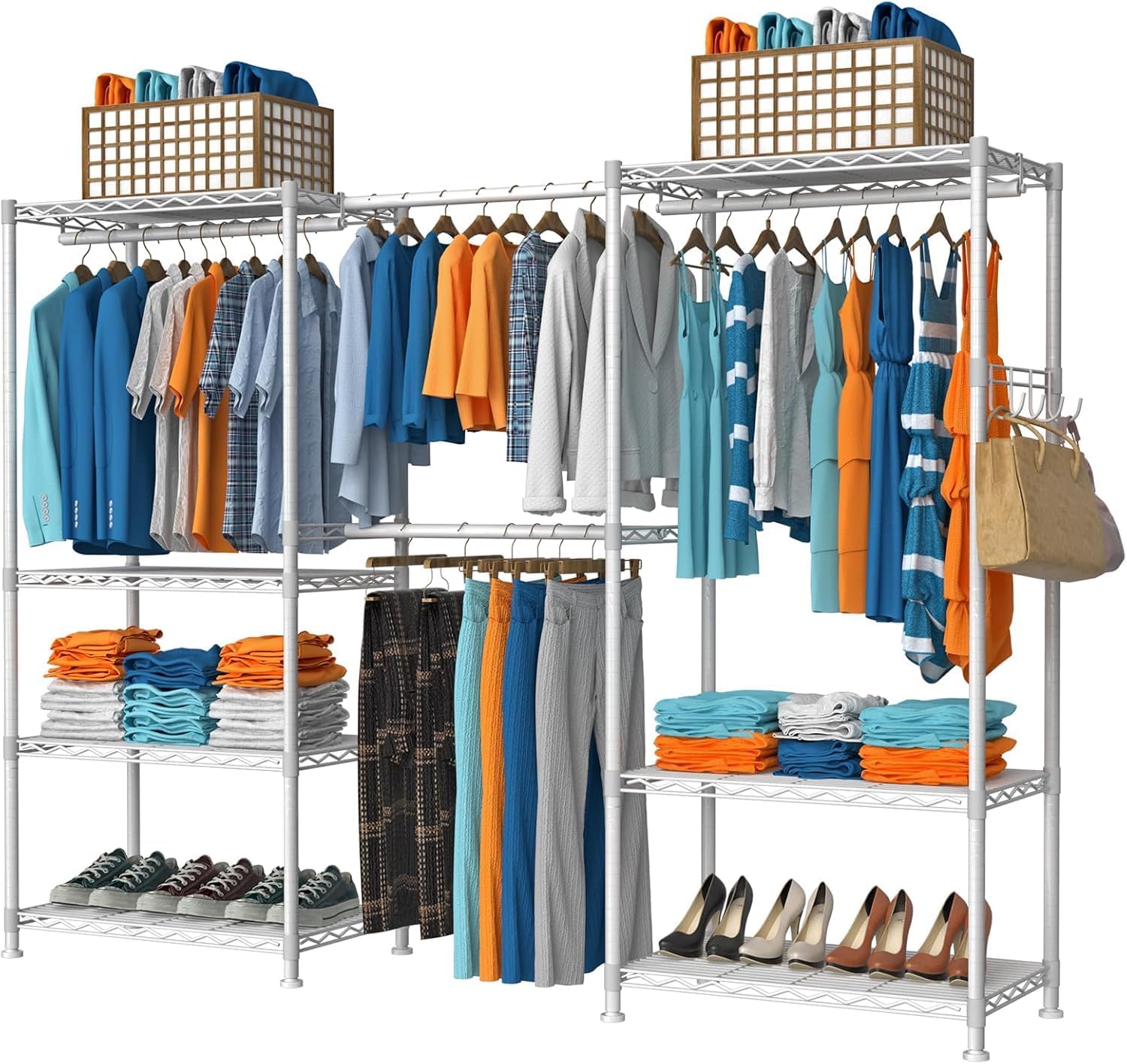 Amazon.com: VyGrow Clothes Rack for Hanging Clothes, Adjustable Heavy ...