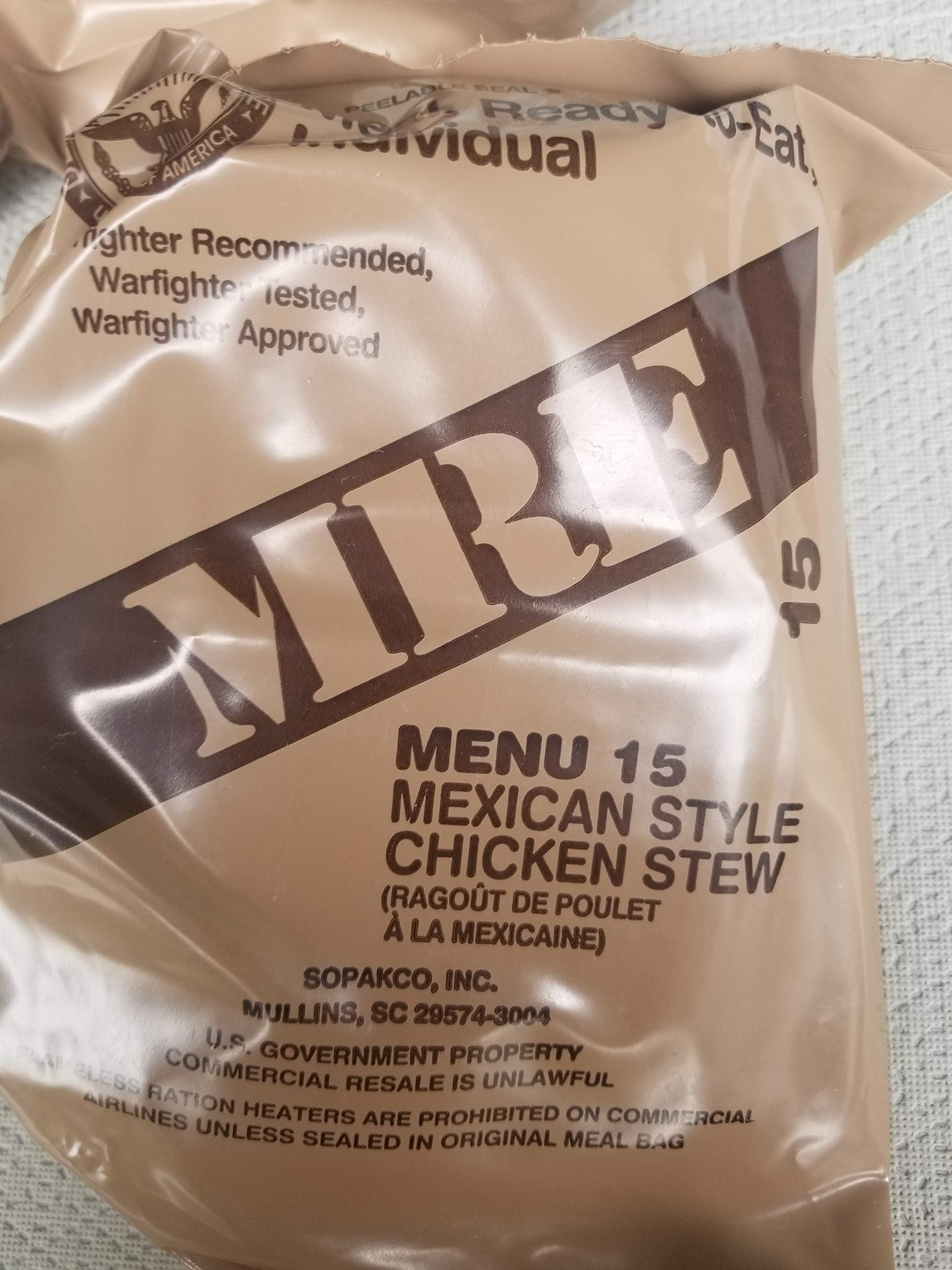 Amazon.com : Lemon Pepper Tuna MRE Meal - Genuine US Military Surplus ...