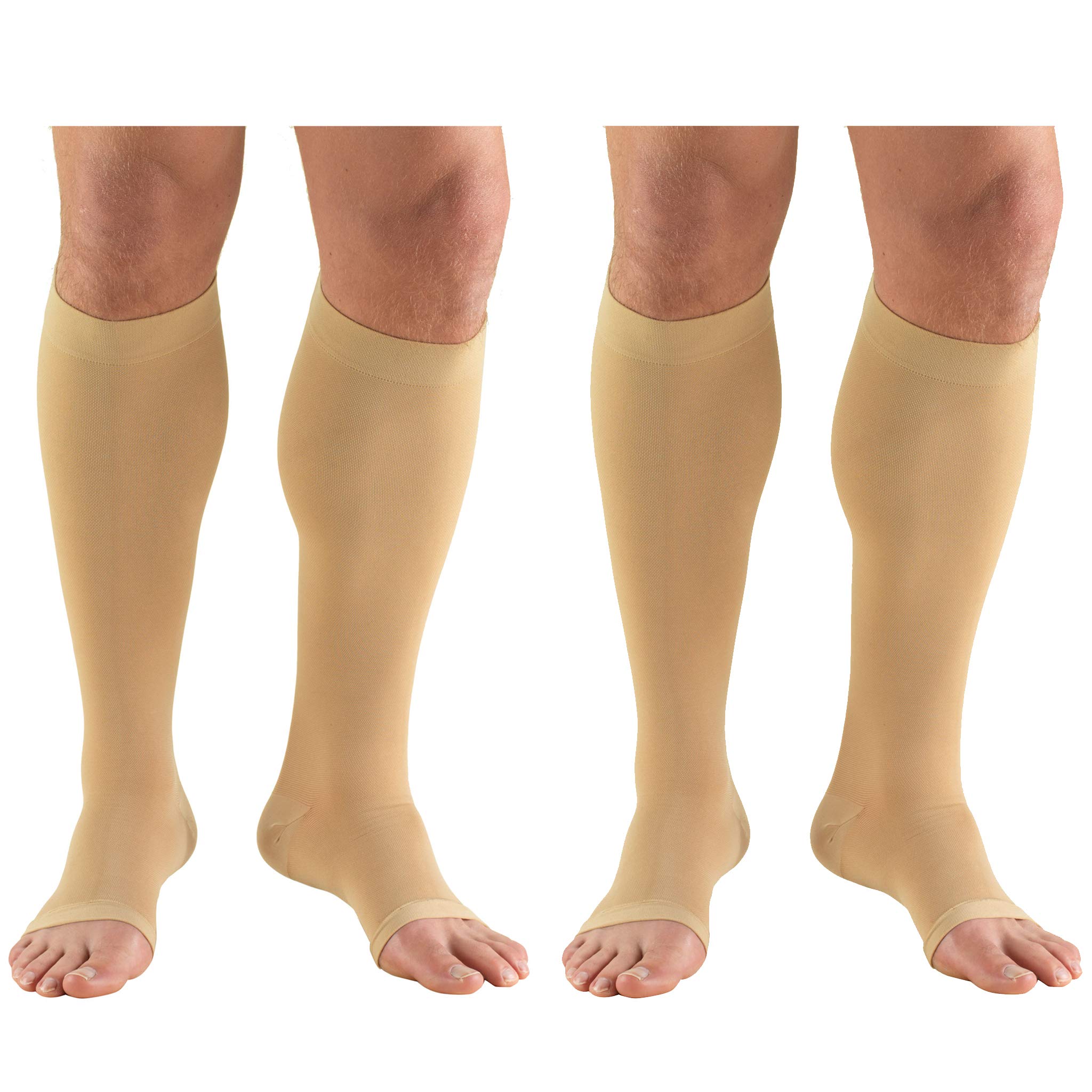 Amazon.com: Truform Compression 15-20 mmHg Knee High Open Toe Stockings ...