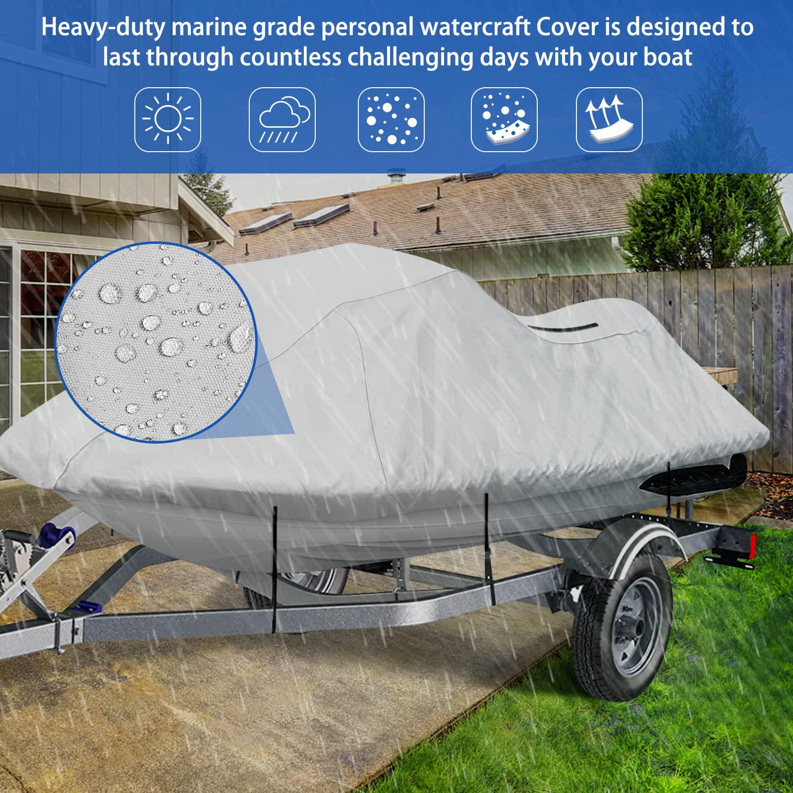 Snapklik.com : iCOVER Jet Ski Cover- Water Proof Heavy Duty Trailerable ...