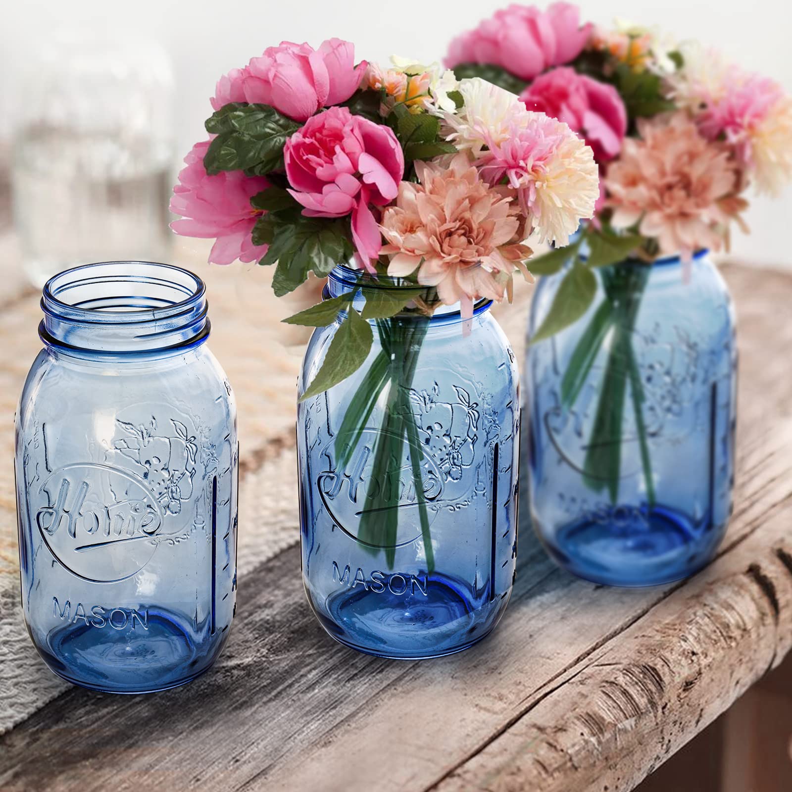 Dark Blue Mason Jars