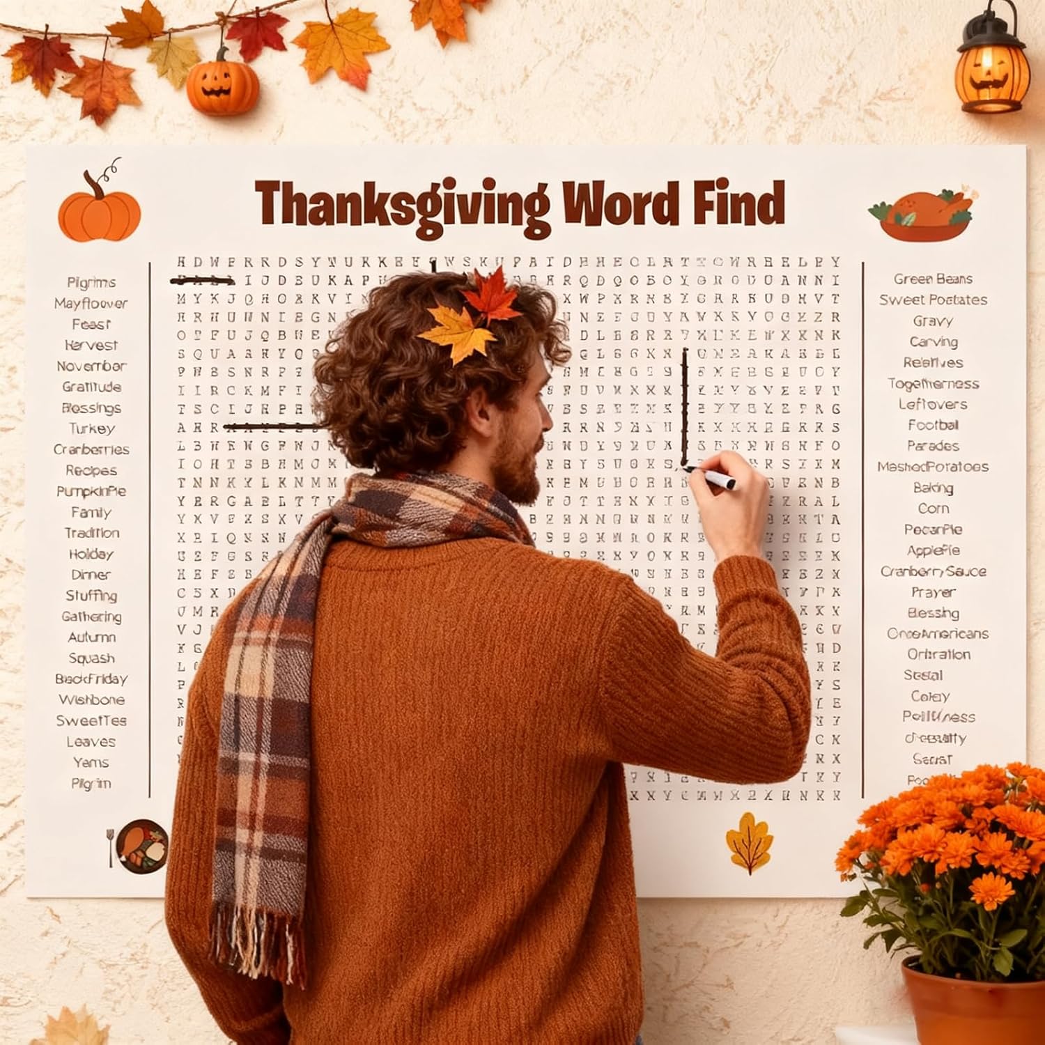 Amazon.com: Giant Thanksgiving Word Search Poster (31.5x20 Inches ...