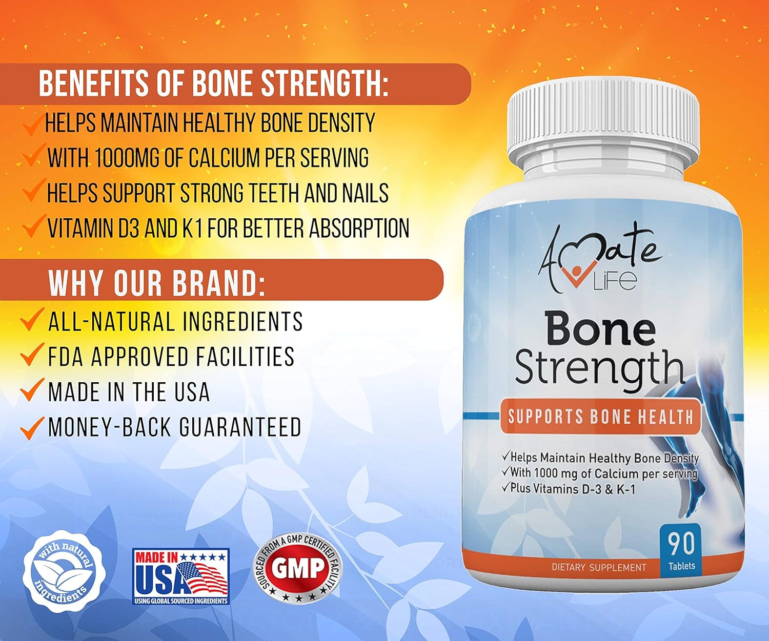Bone Strength – Calcium Magnesium for Bone Health- Calcium Citrate with ...