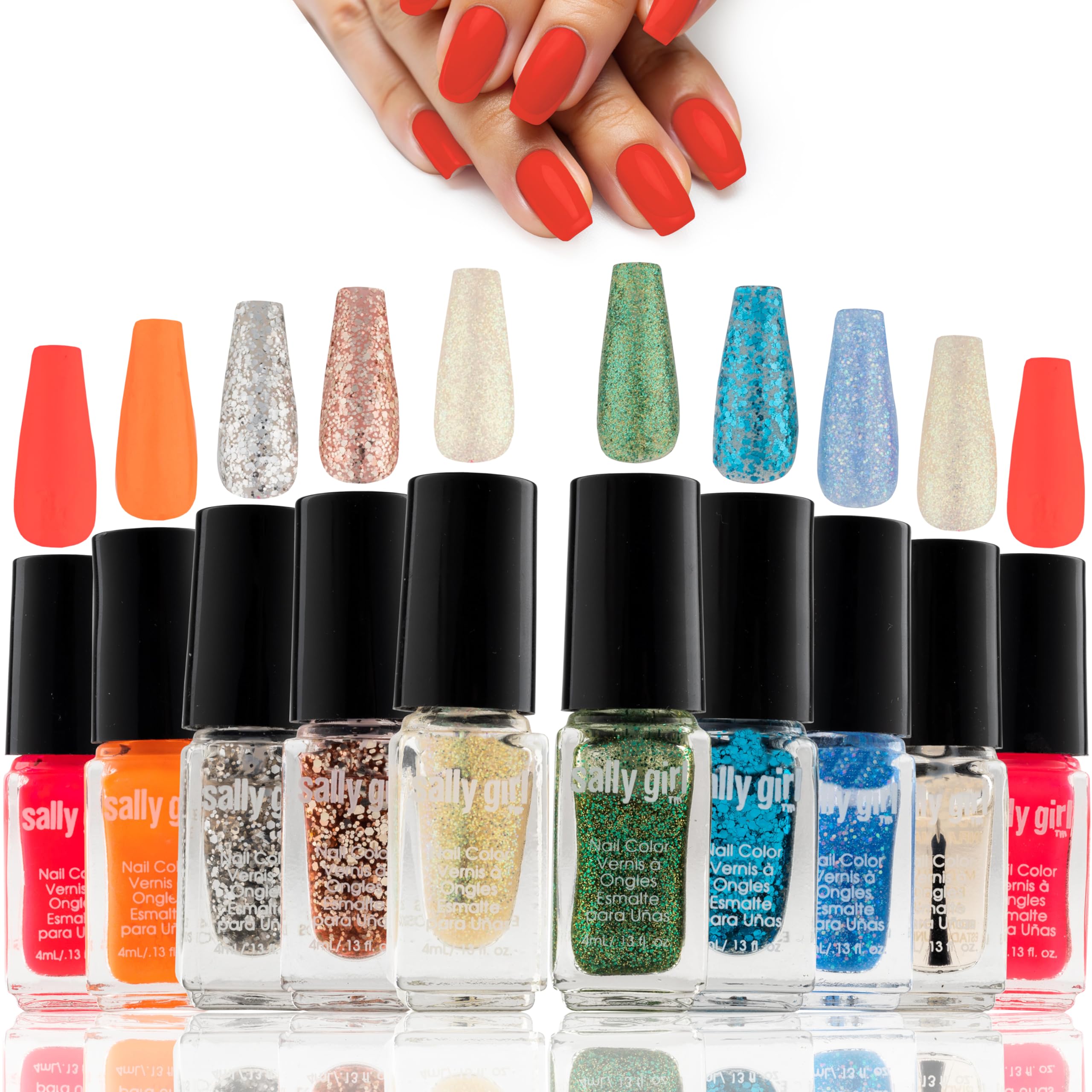 Amazon.com : Rebeccah's Well Being Mini Nail Polish Set - 10 Colors (6 ...