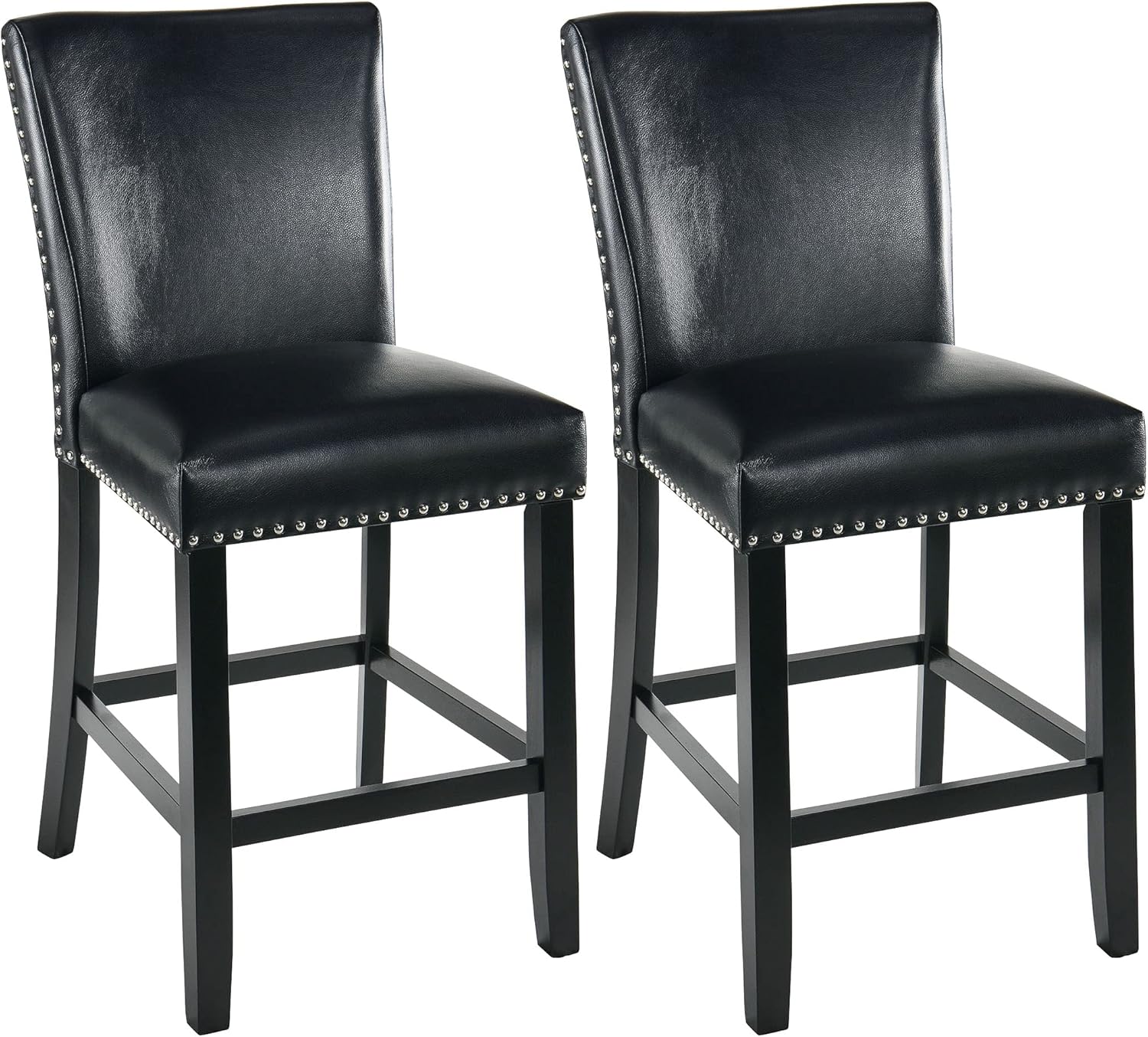 Amazon.com: LEEMTORIG Set of 2 Bar Stools, Faux Leather 24" Counter ...
